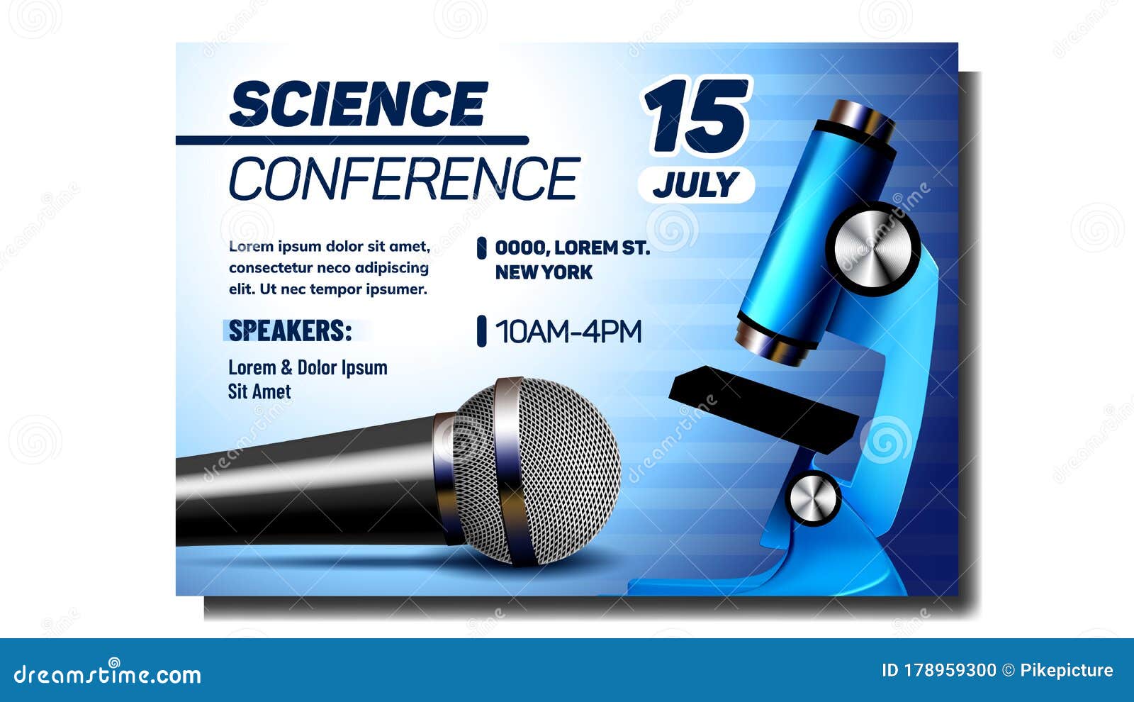 Science Conference Creative Promo Poster Vector Stock Vector ...