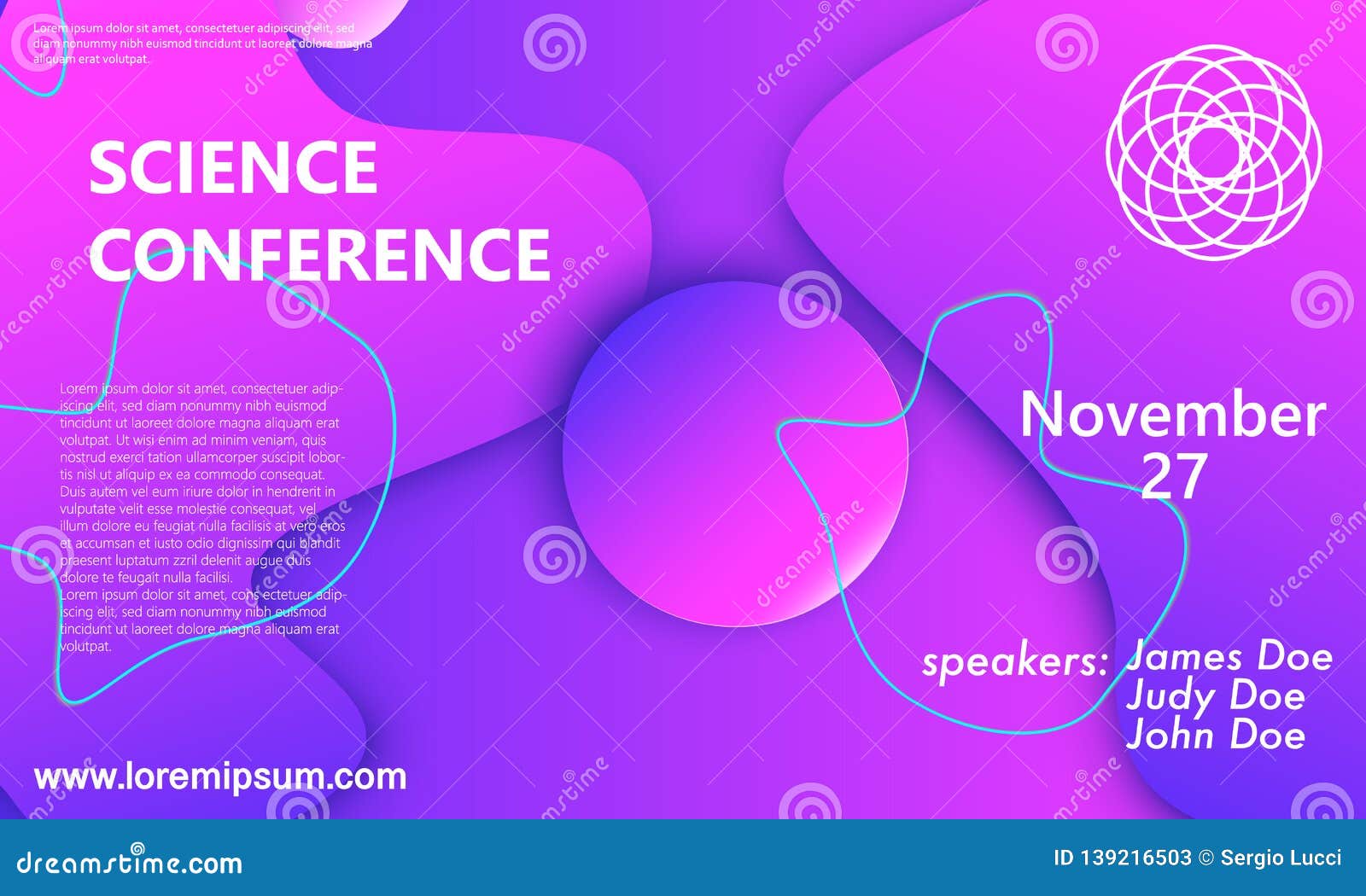 Science Conference Flyer Template. Fluid Back. Stock Vector ...