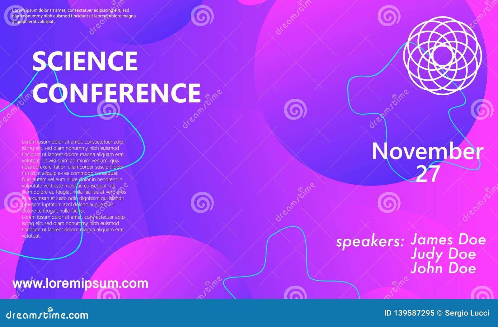 Science Conference Invitation Design Template Stock Vector ...