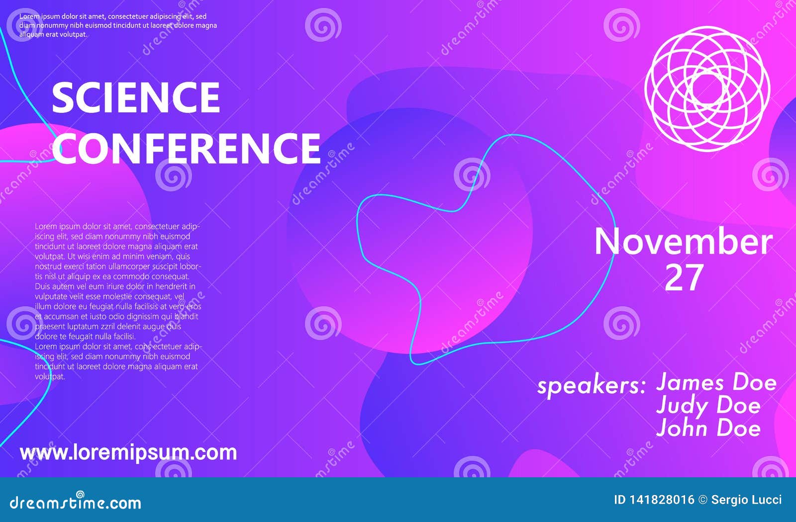 Science Conference Invitation Design Template Stock Vector ...