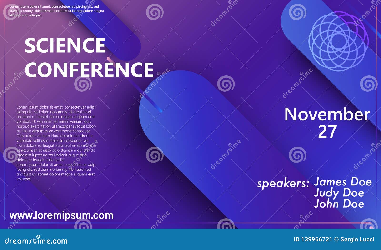 Science Conference Invitation Design Template Stock Vector ...