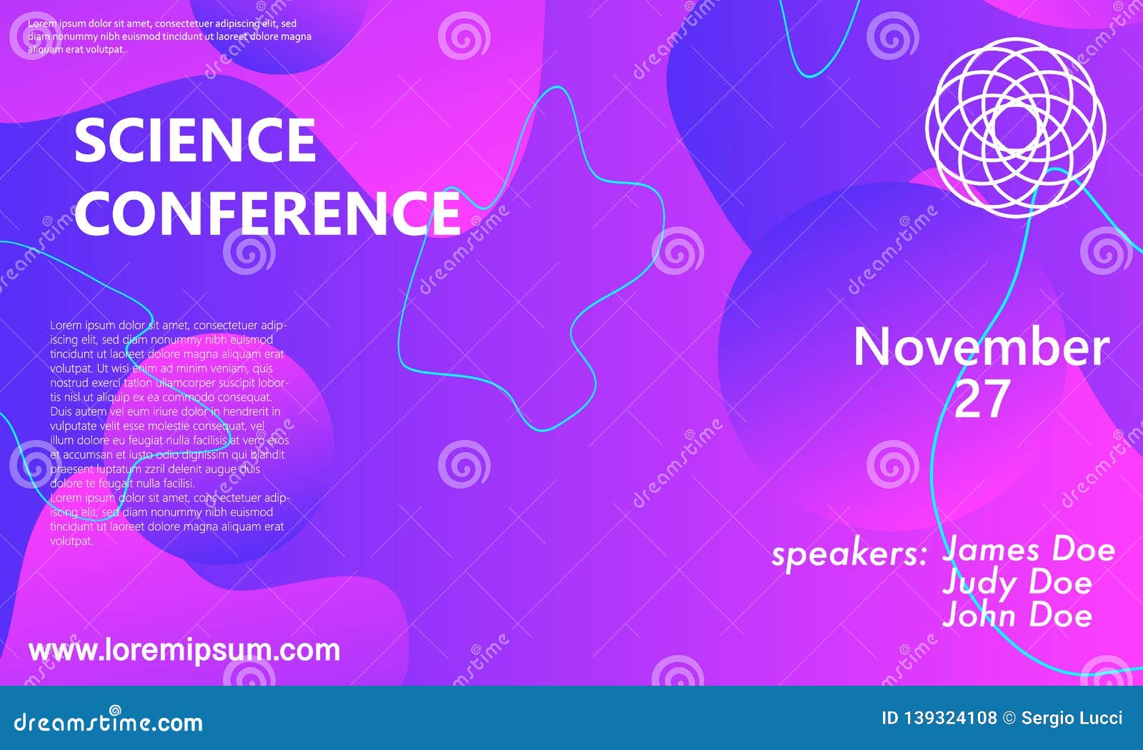 Science Conference Invitation Flyer Fluid Backdrop Stock Vector ...