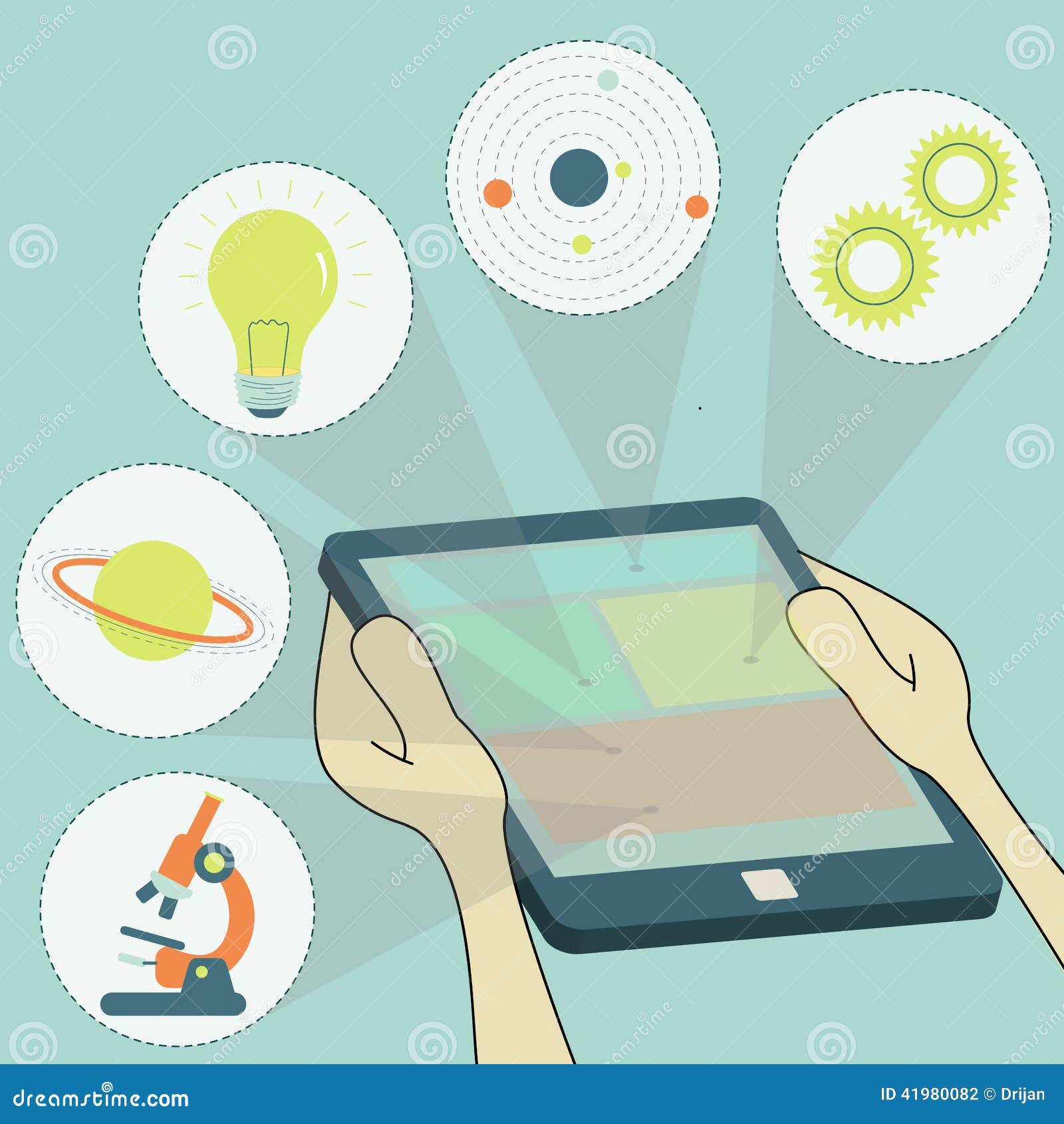 Science Connected through Tablet Stock Vector - Illustration of design ...