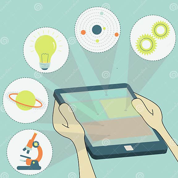 Science Connected through Tablet Stock Vector - Illustration of design ...
