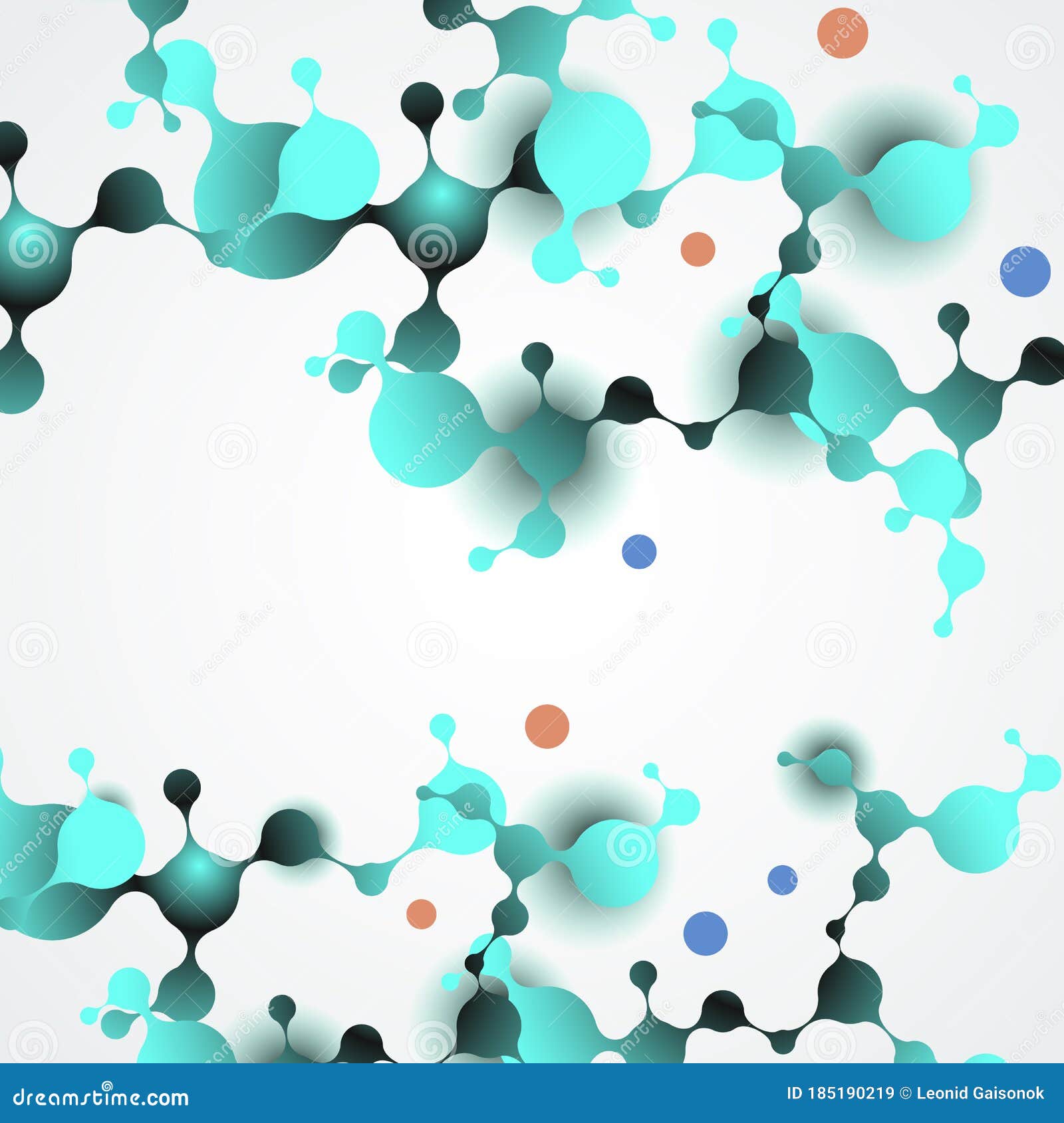 Science Connection Structure with Molecules on Simple Modern White ...