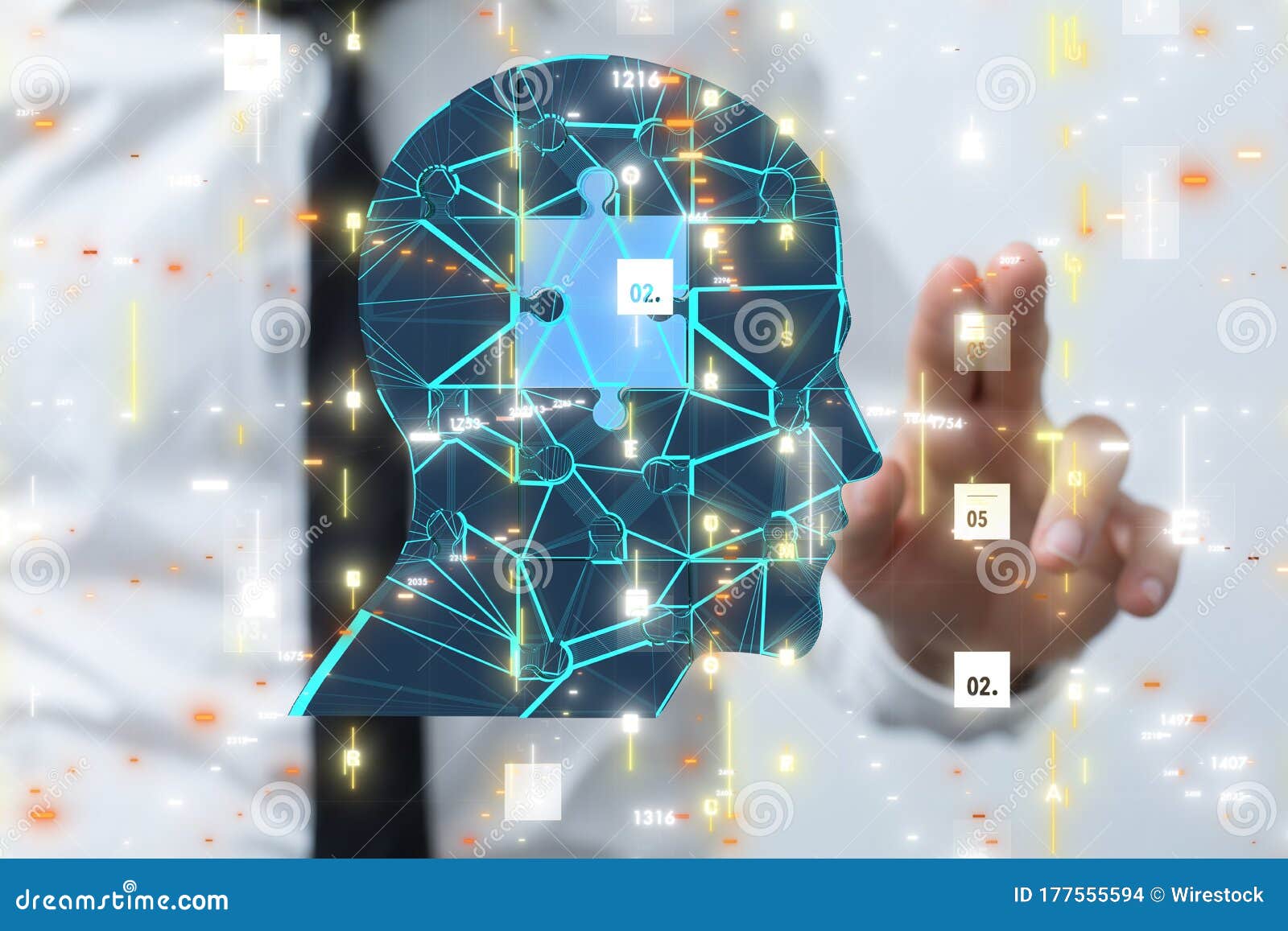 A Science Consist Head Human Digital Technology Concept Stock Photo ...