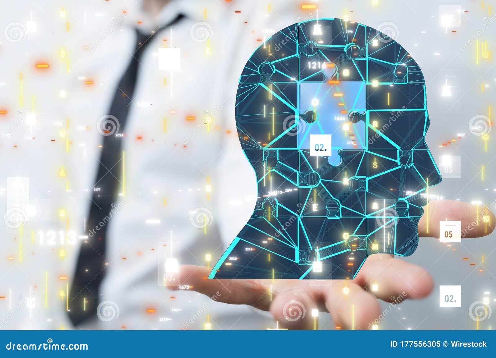 A Science Consist Head Human Digital Technology Concept Stock Image ...