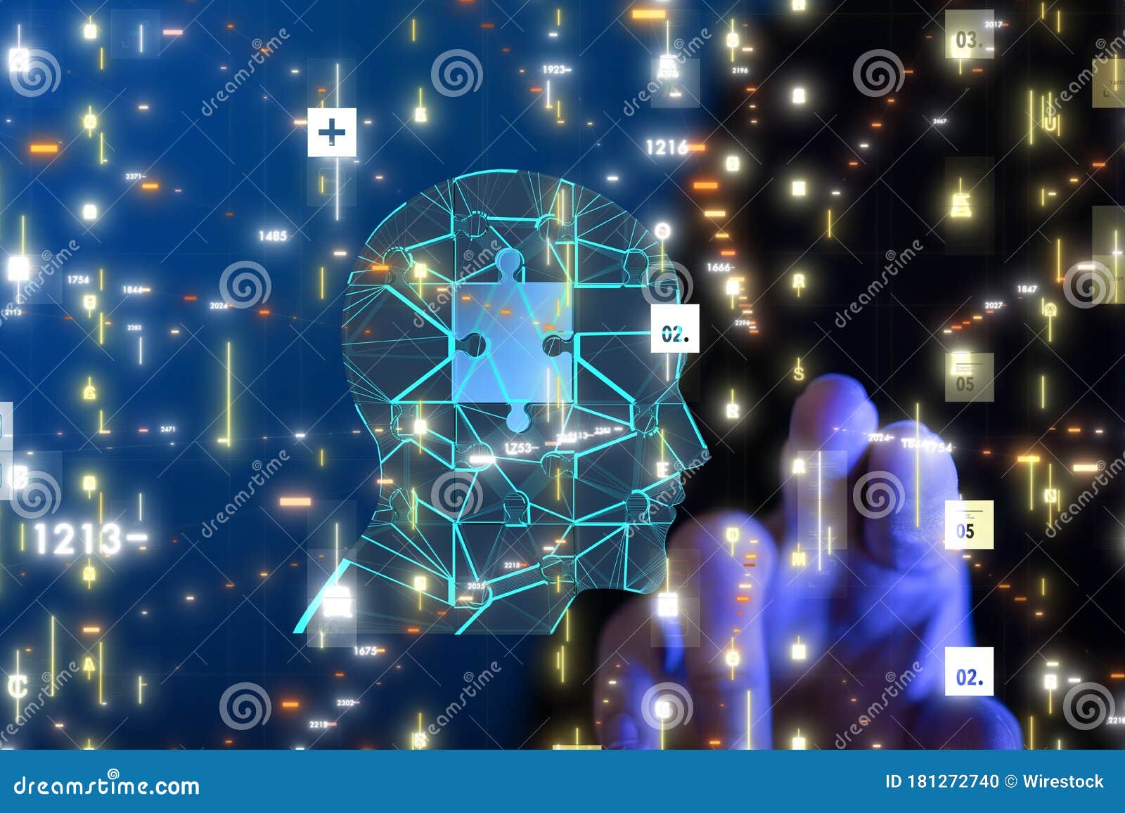 A Science Consist Head Human Digital Technology Concept Stock Photo ...
