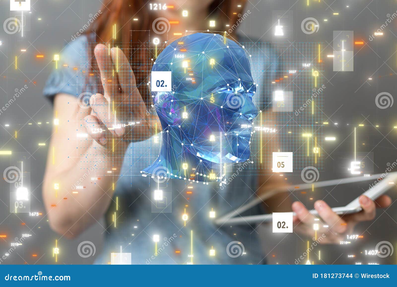 A Science Consist Head Human Digital Technology Concept Stock Photo ...
