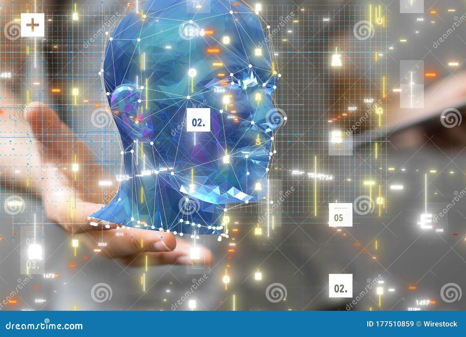 A Science Consist Head Human Digital Technology Concept Stock Image ...