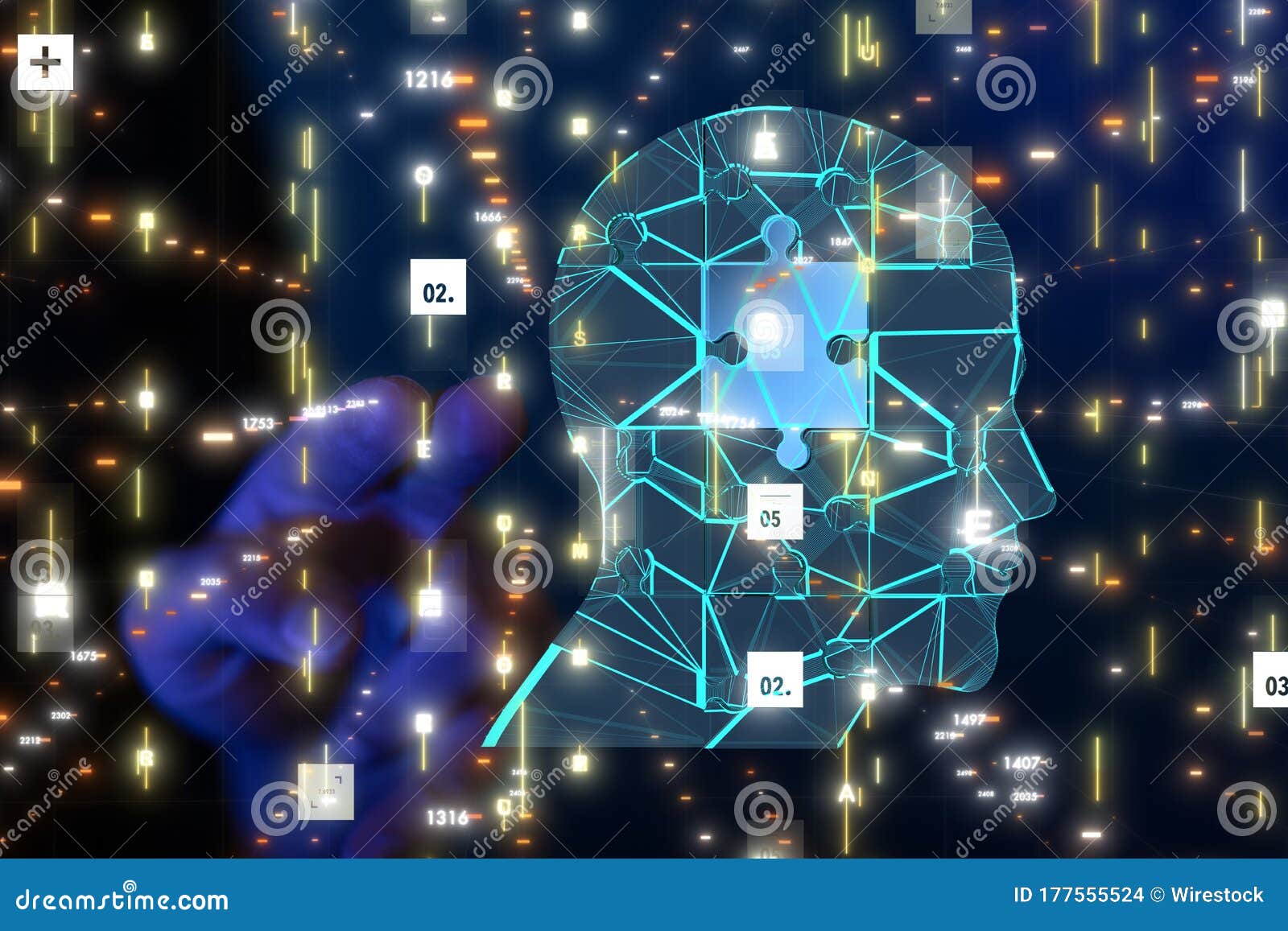 A Science Consist Head Human Digital Technology Concept Stock Photo ...