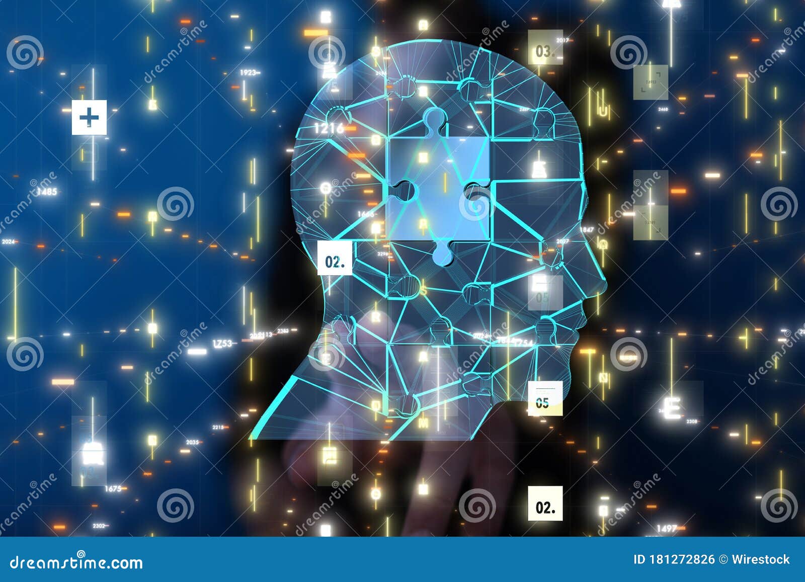 A Science Consist Head Human Digital Technology Concept Stock Photo ...