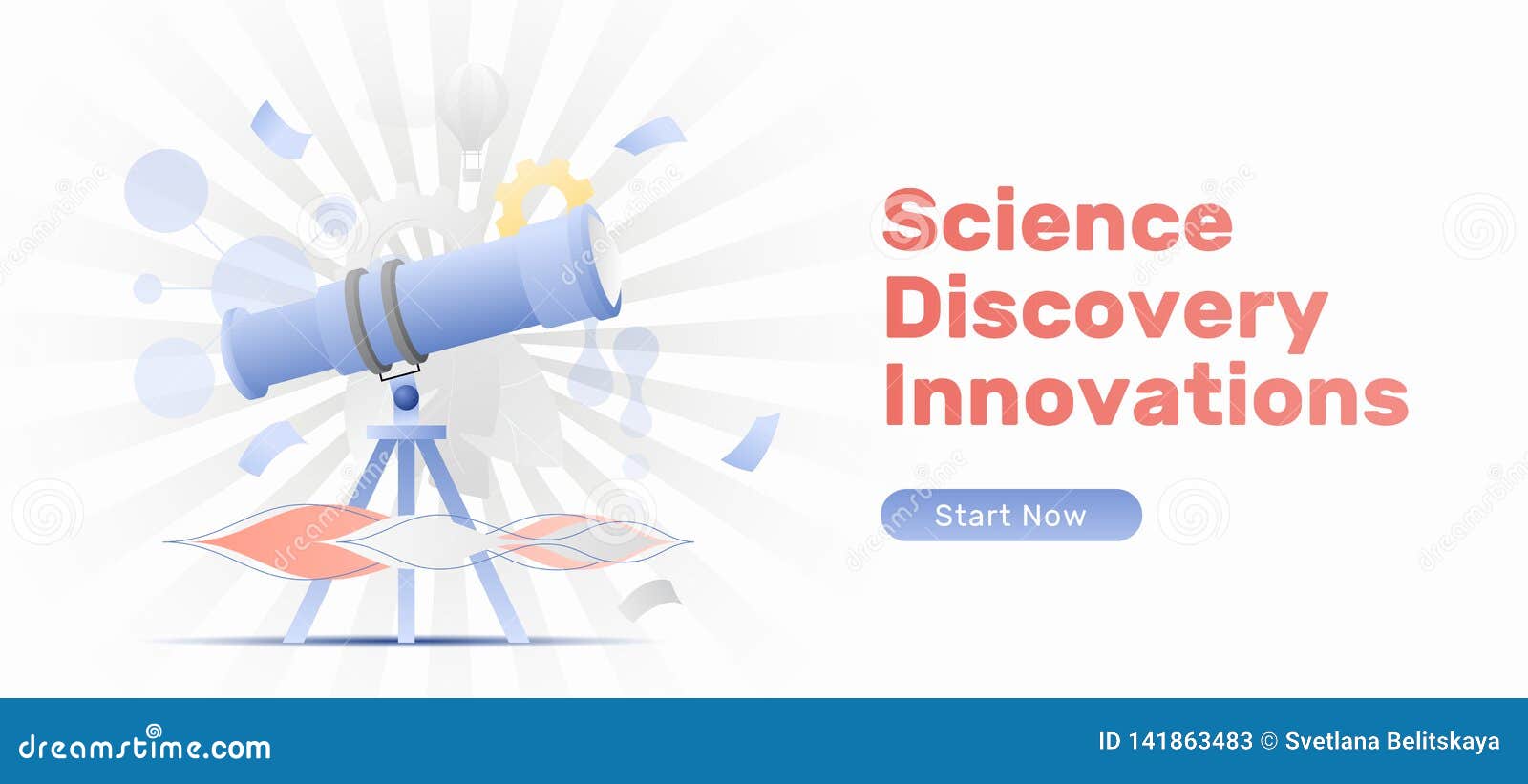 Science, Discovery, Innovations Banner Cartoon Vector | CartoonDealer ...