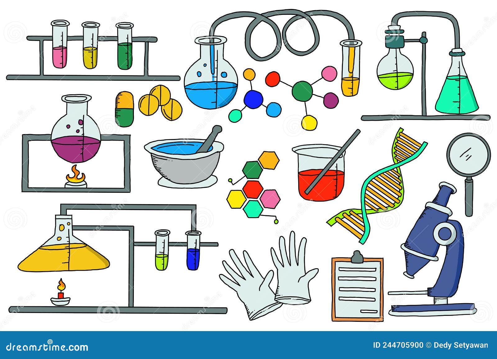 Science doodle design stock vector. Illustration of genetic - 244705900