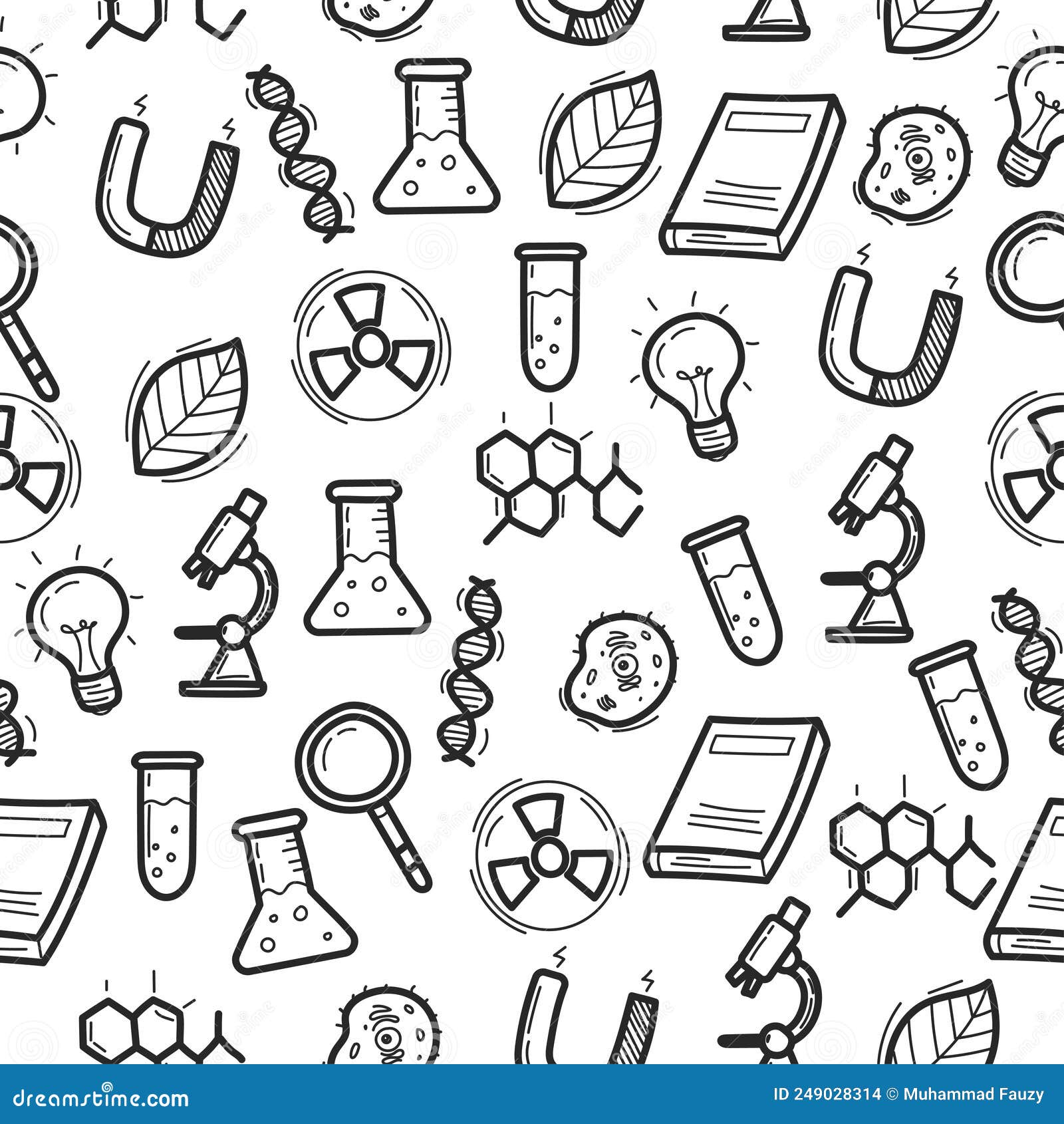 A Science Doodle Concept Showing A Chemist Or Biologist Holding A ...