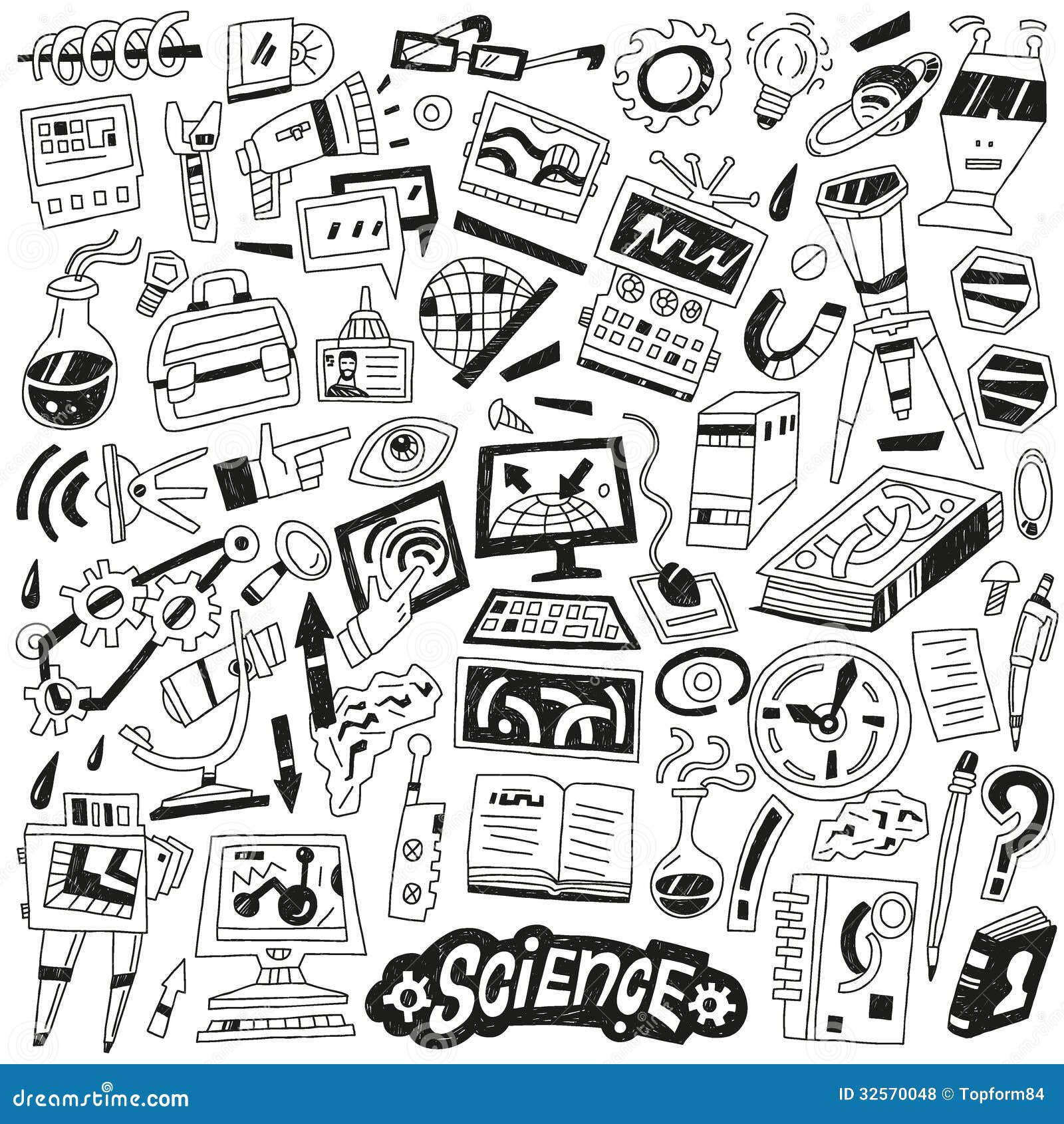 Science - doodles stock vector. Illustration of gear - 32570048