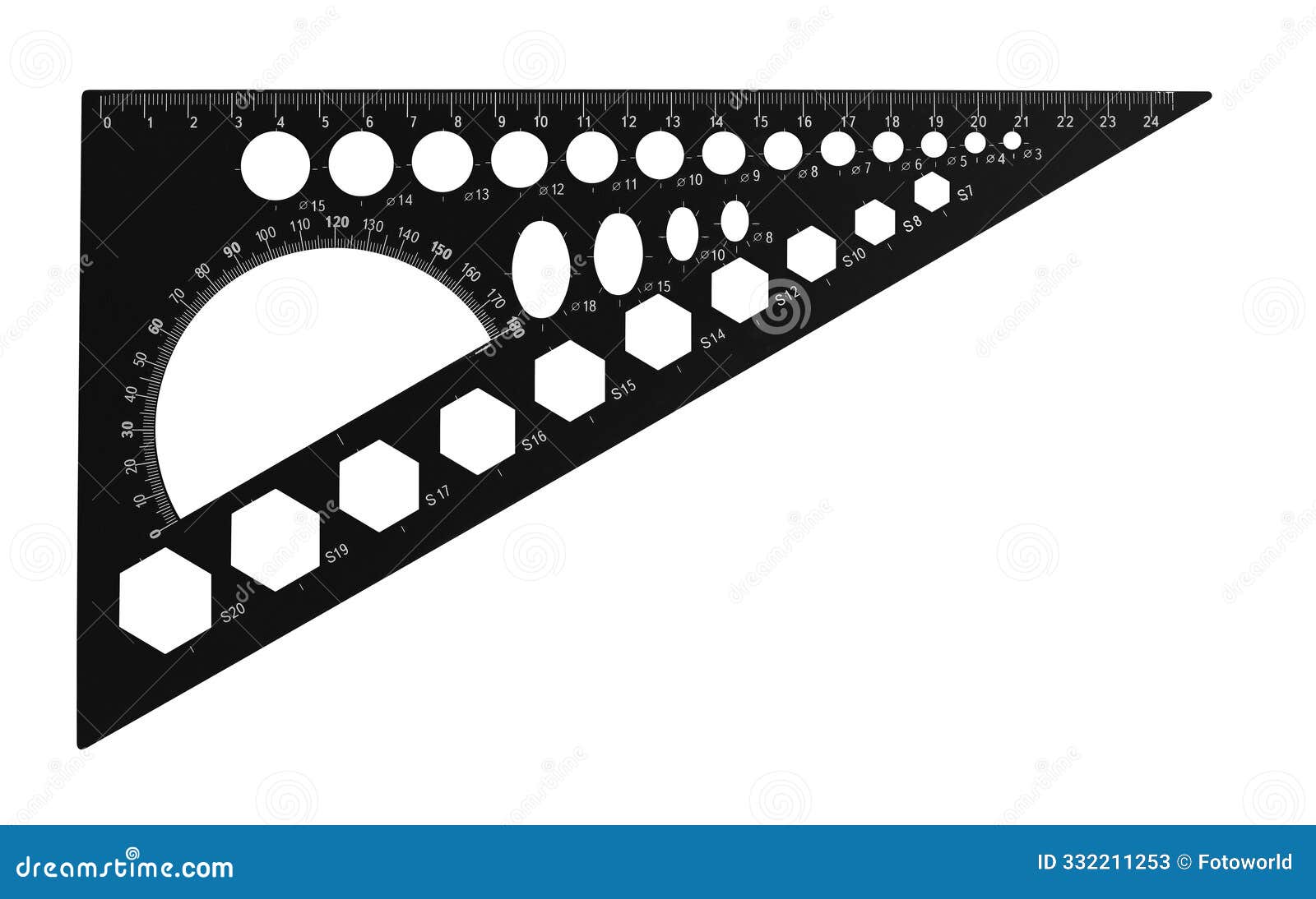 Science and Education - Black Multi-functional Triangular Ruler-stencil ...