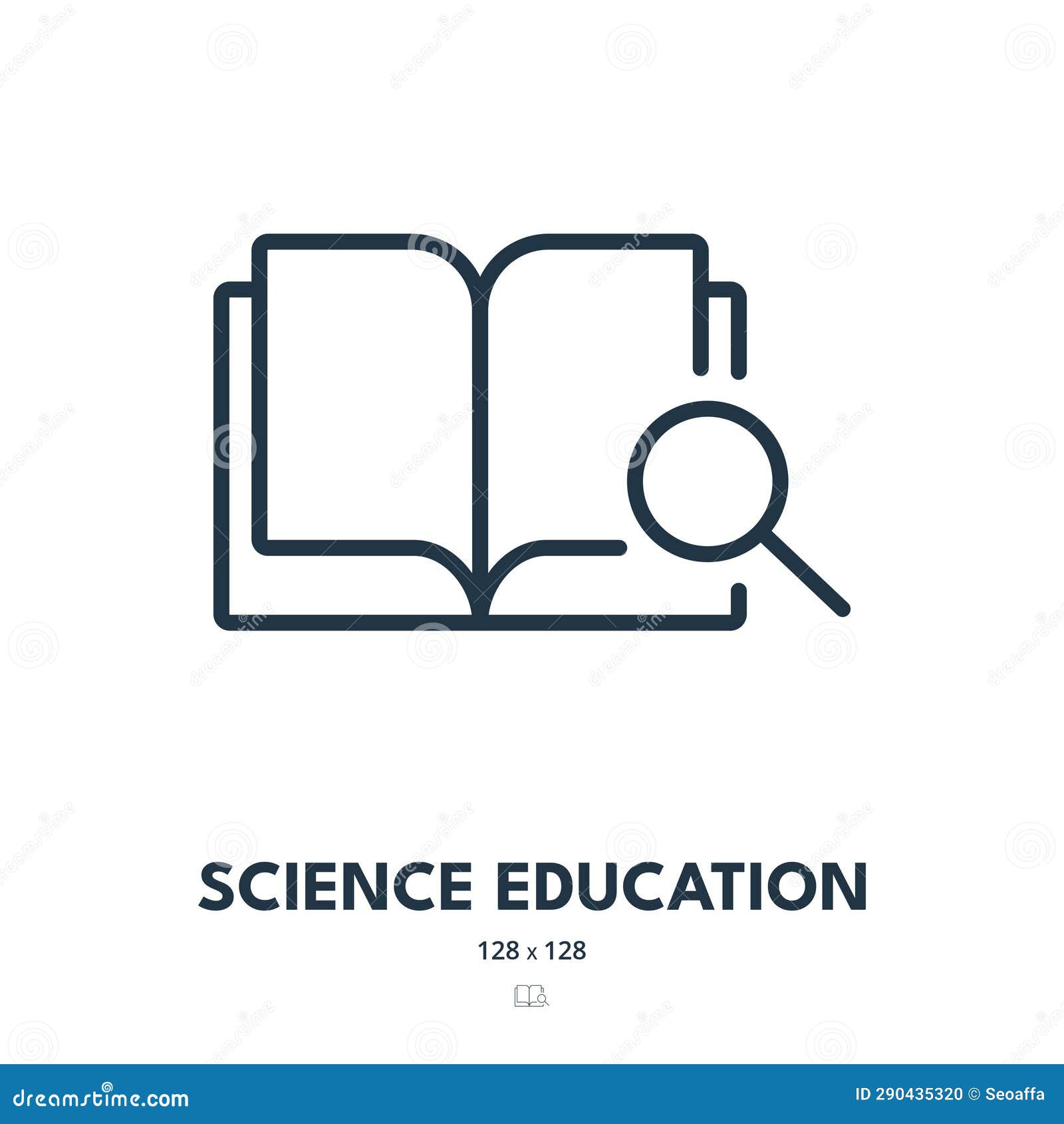 Science Education Icon. Book, Knowledge, Study. Editable Stroke. Vector ...