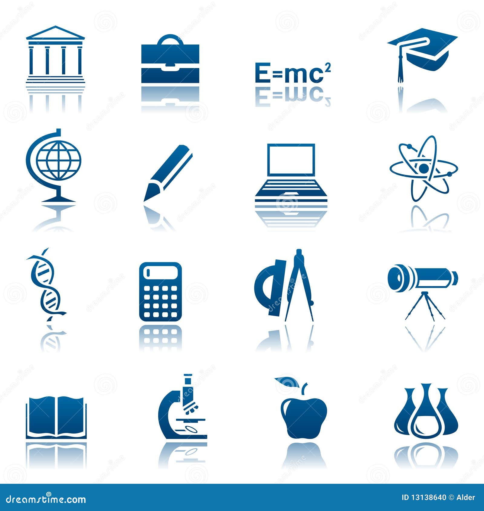 Science & Education Icon Set Stock Vector - Illustration of briefcase ...