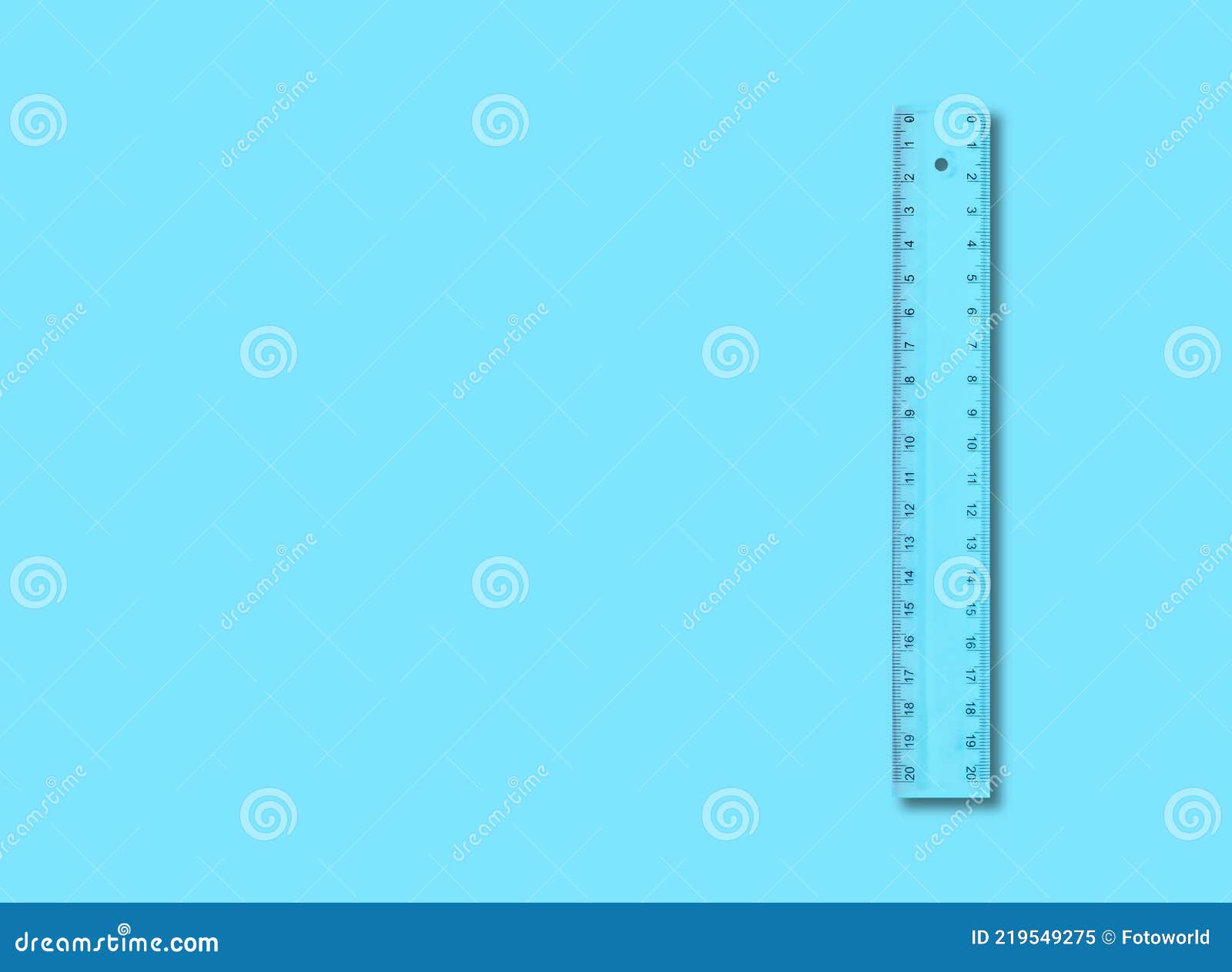 Science and Education - Plastic Blue School Ruler Isolated Blue Stock ...
