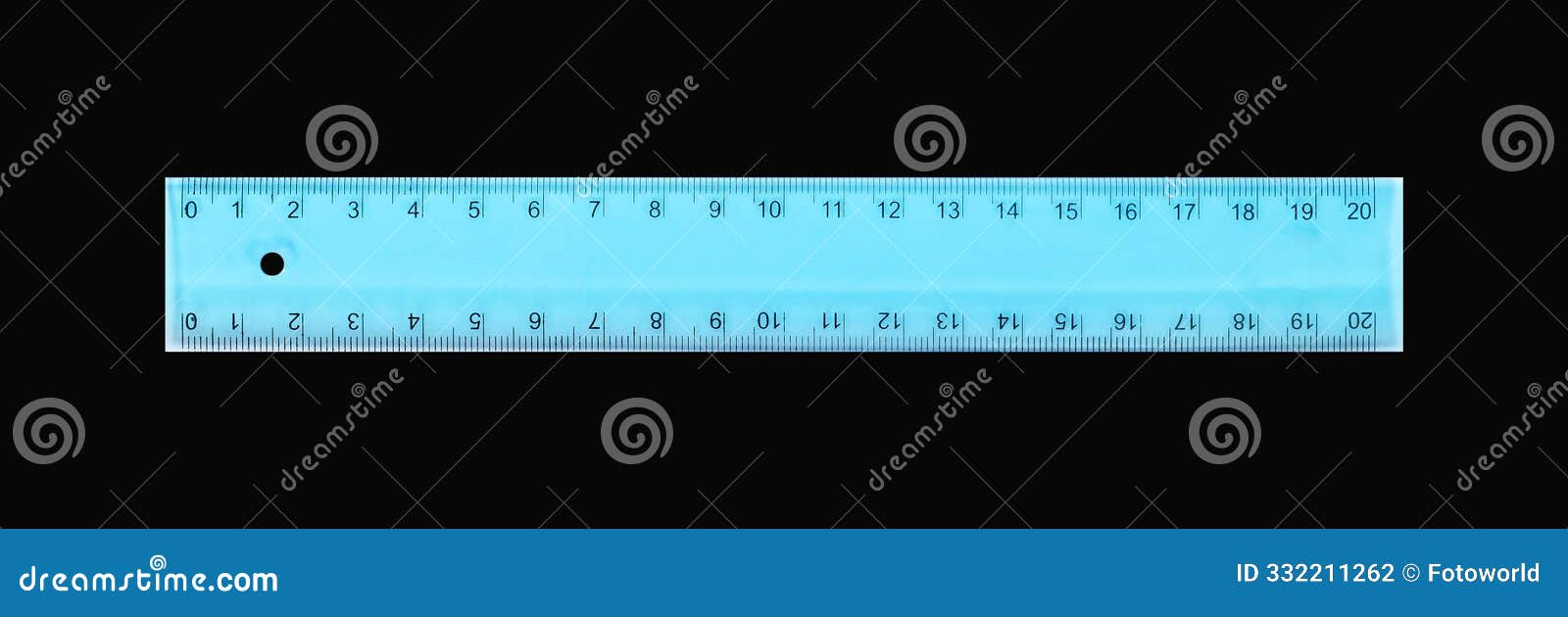 Science and Education - Plastic Blue School Ruler Isolated Black Stock ...