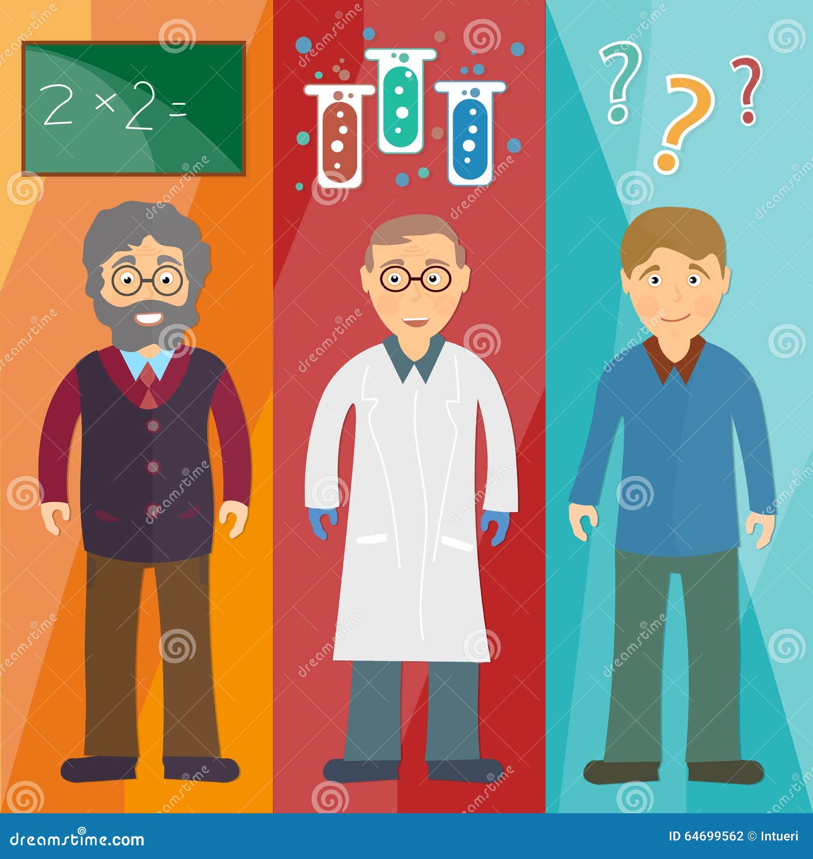 Science and Education: Professor,scientist, Student Stock Vector ...