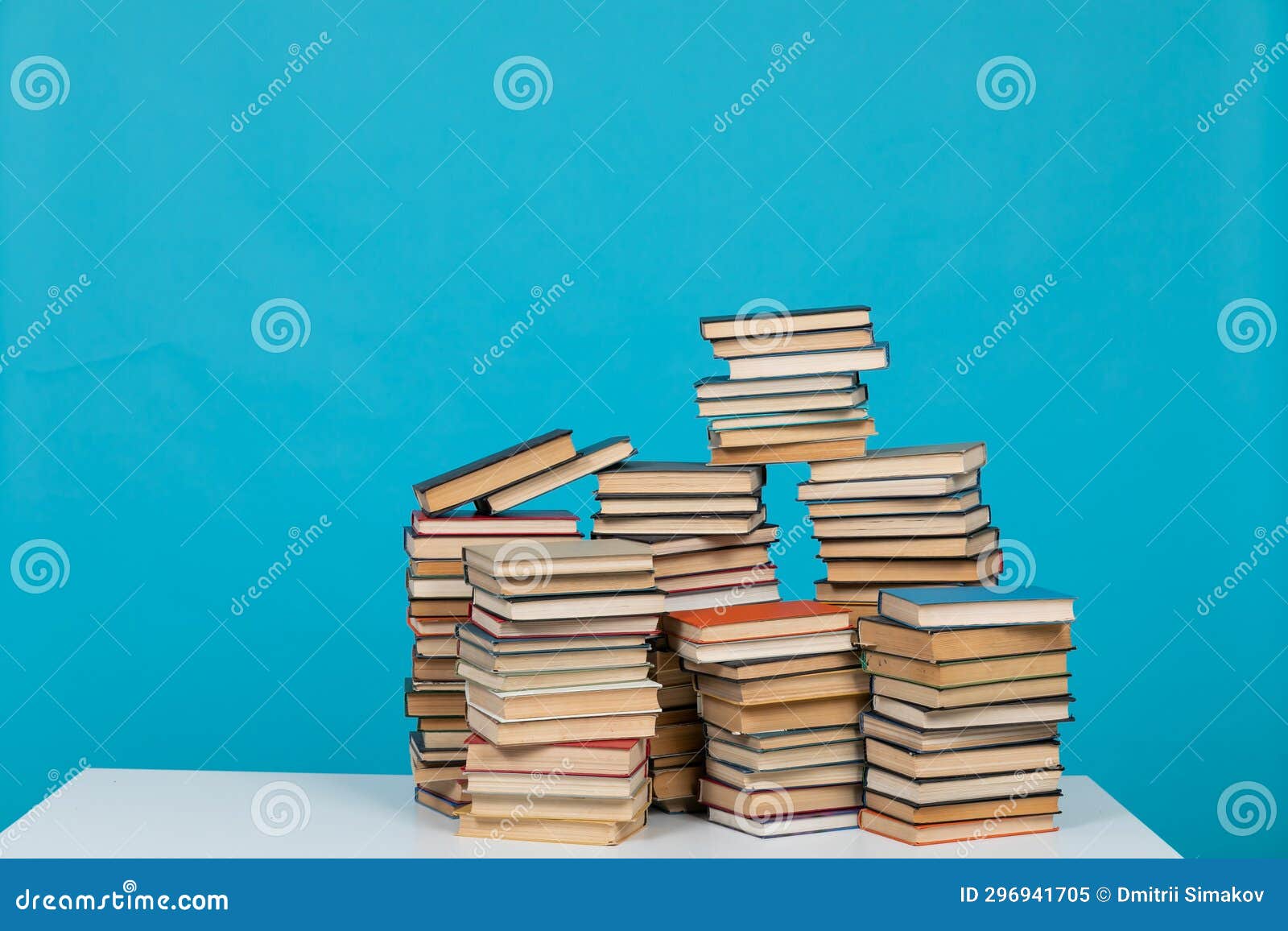 Science Education Stack of Books on a Blue Background Teaching Literacy ...