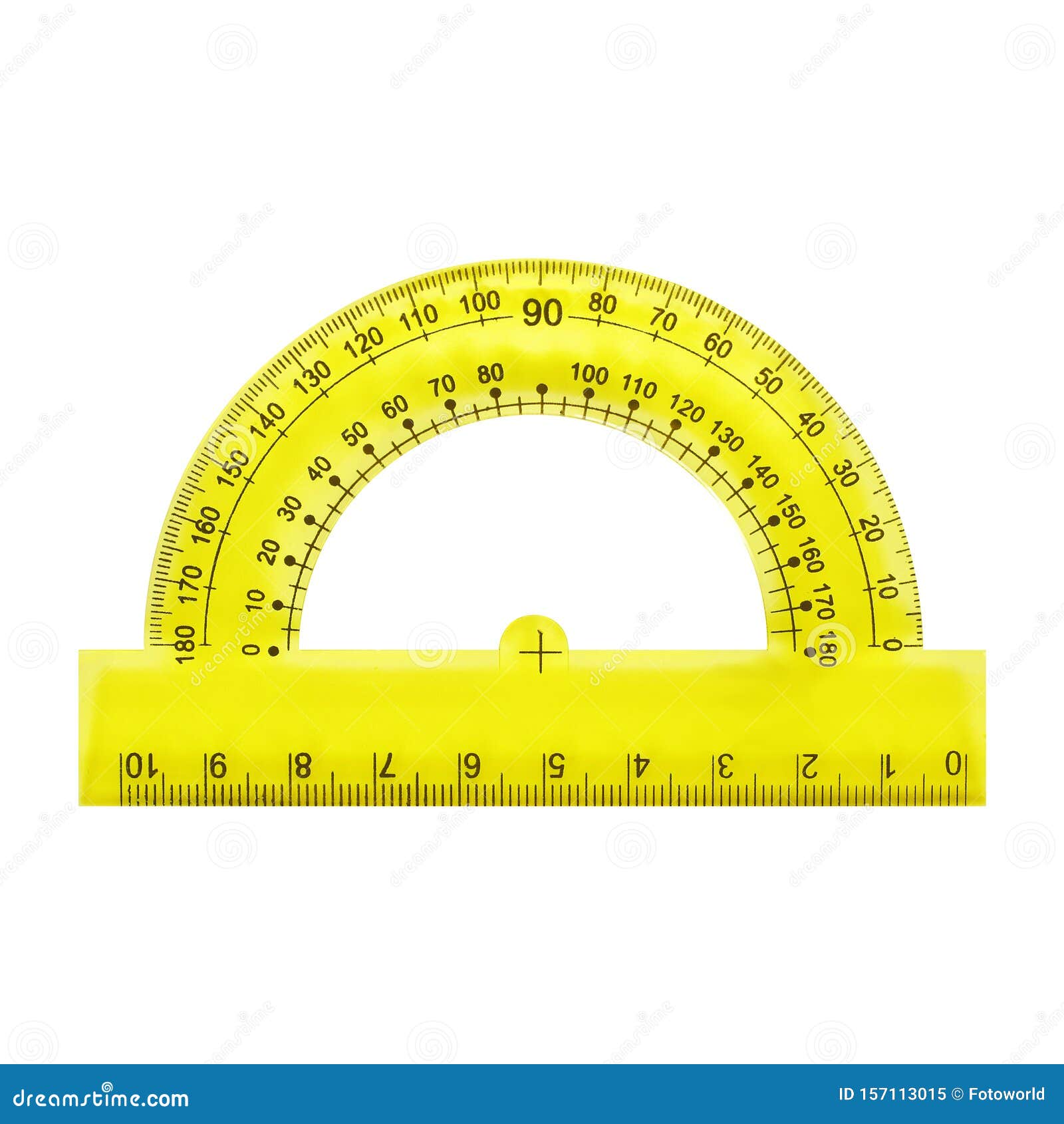 Science and Education - Yellow Protractor Isolated Stock Image - Image ...