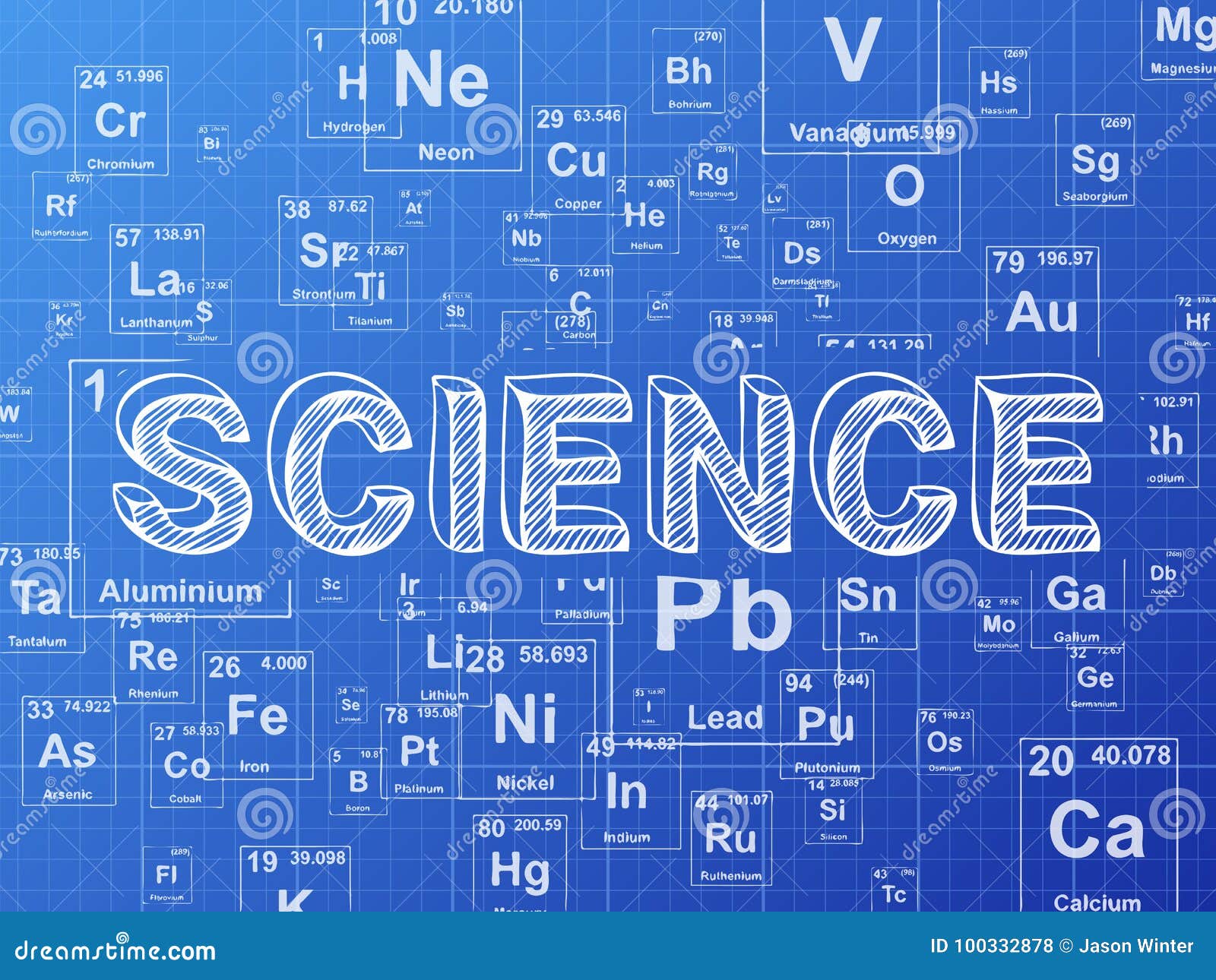 Science Element Blueprint Background Stock Vector - Illustration of ...