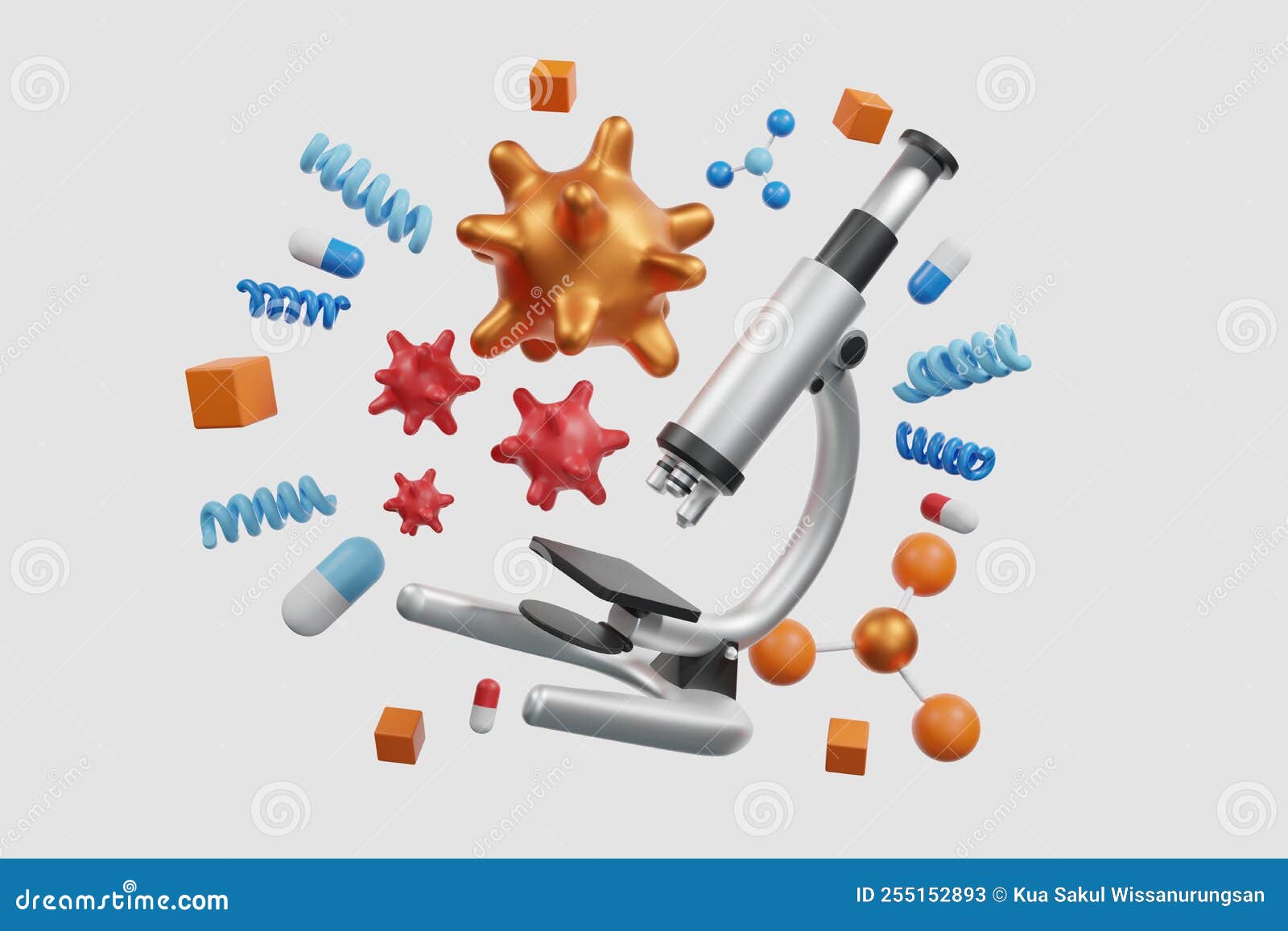 Science Elements Atomic Bottle DNA Molecule Plat of Bacteria, Paper and ...