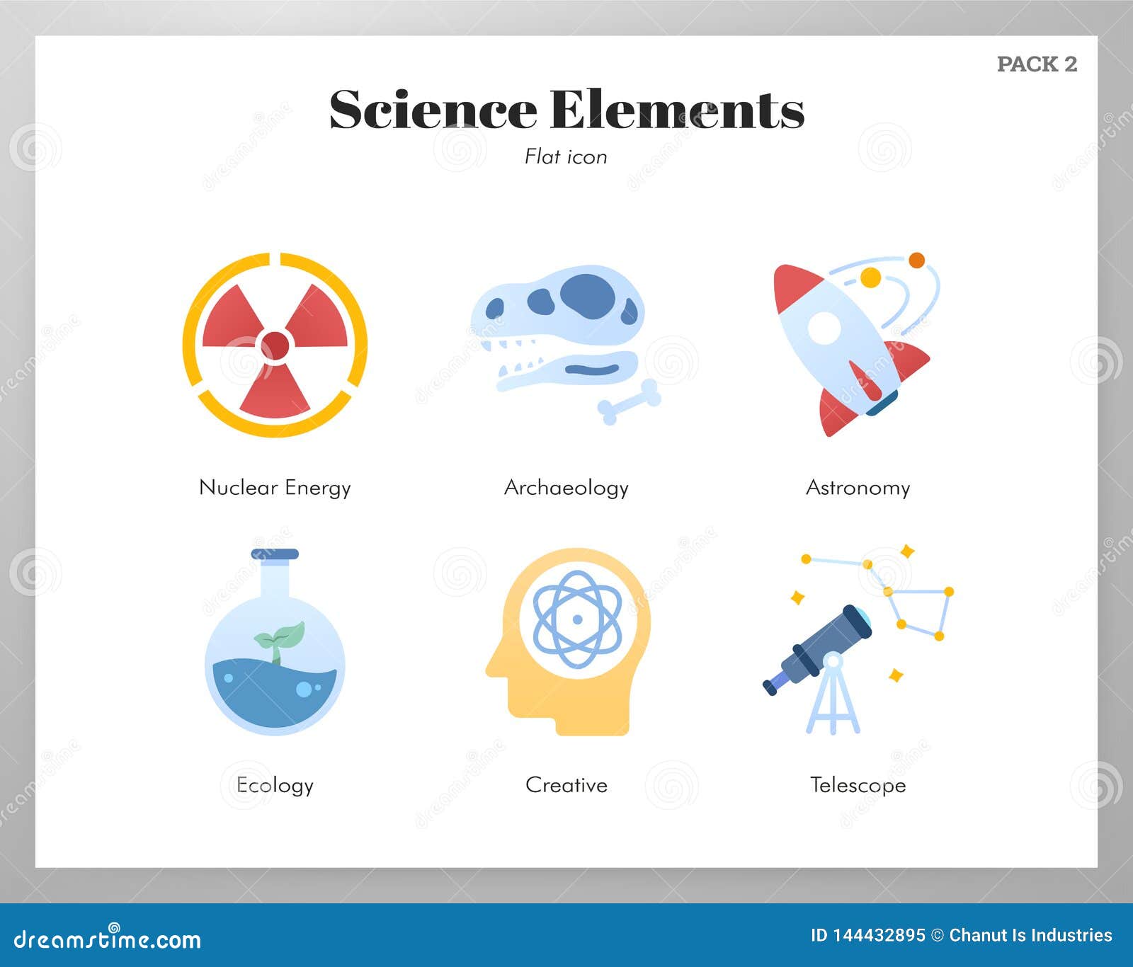 Science Elements Flat Illustration Stock Vector - Illustration of ...