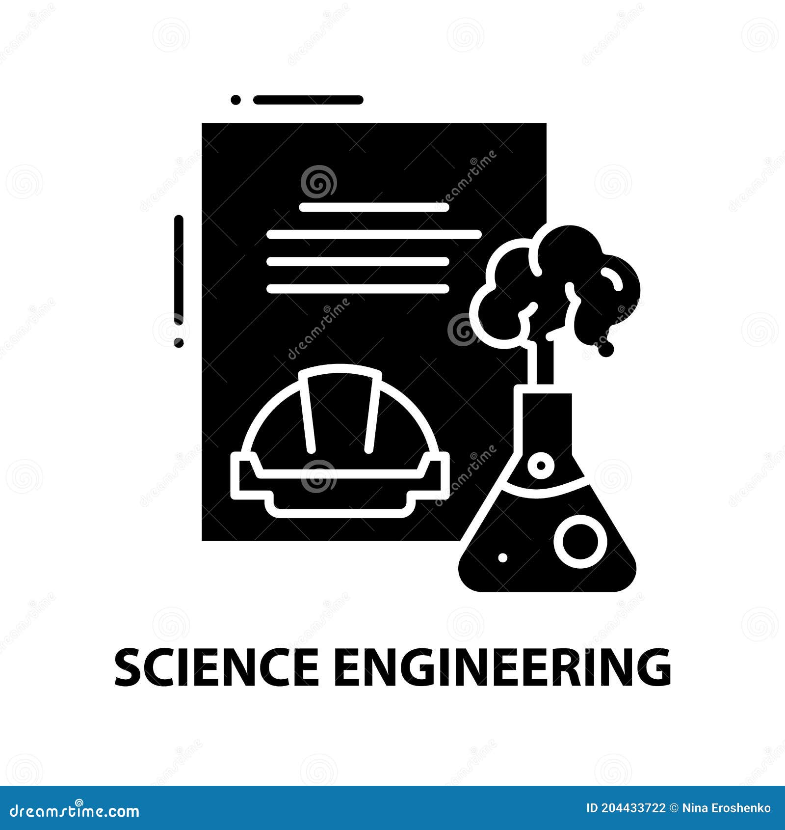 Science Engineering Icon, Black Vector Sign with Editable Strokes ...