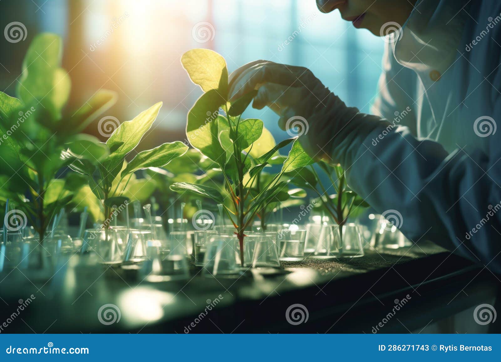 Growing and Studying Plants in Laboratory. Generative AI Stock ...