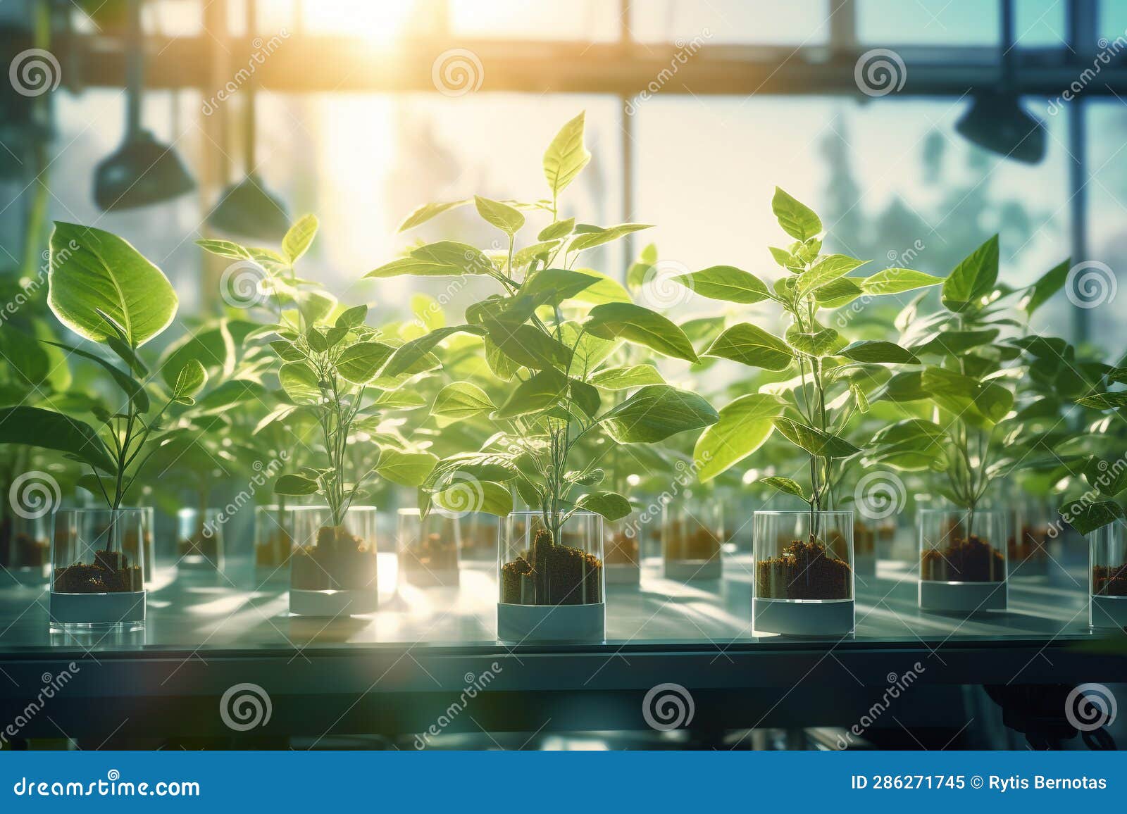 Growing and Studying Plants in Laboratory. Generative AI Stock ...