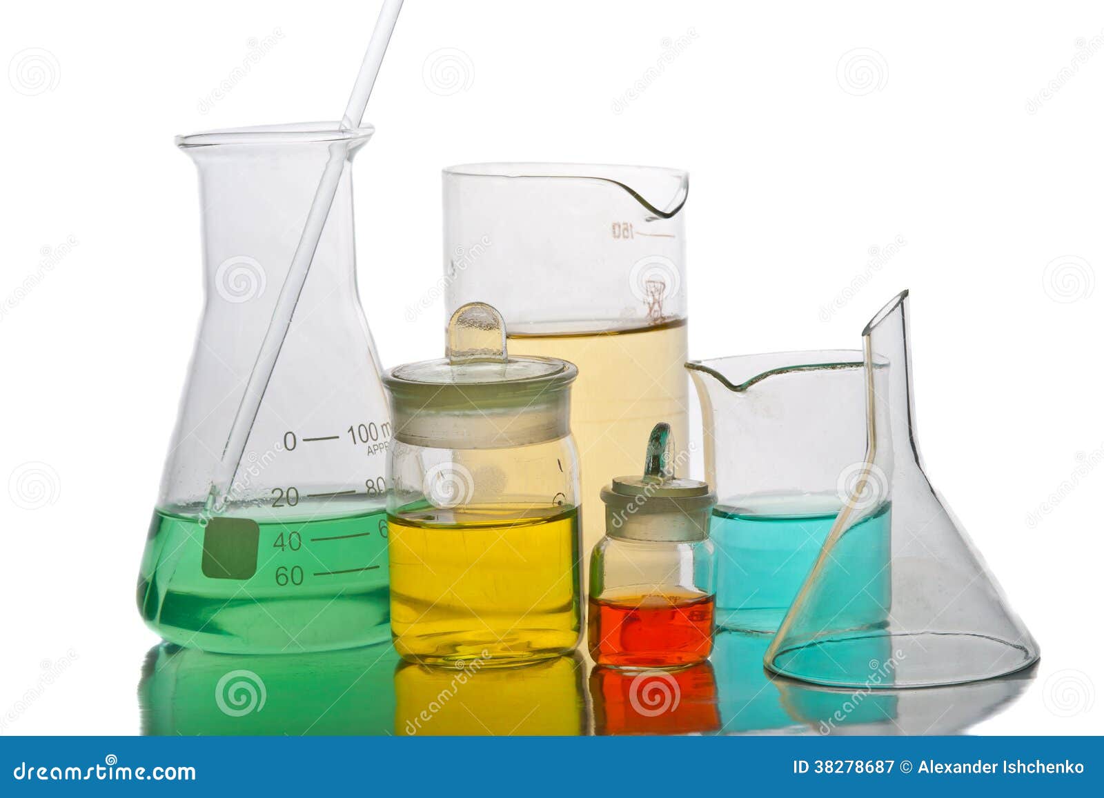 Science equipment. stock image. Image of green, flask - 38278687