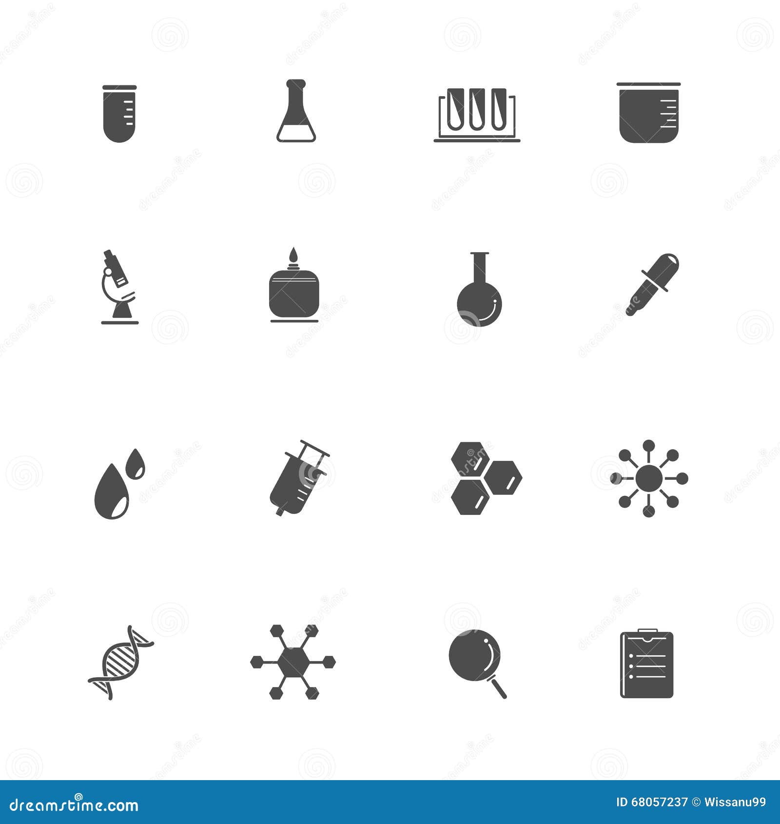 Science Equipment and Lab Black Icons Stock Vector - Illustration of ...