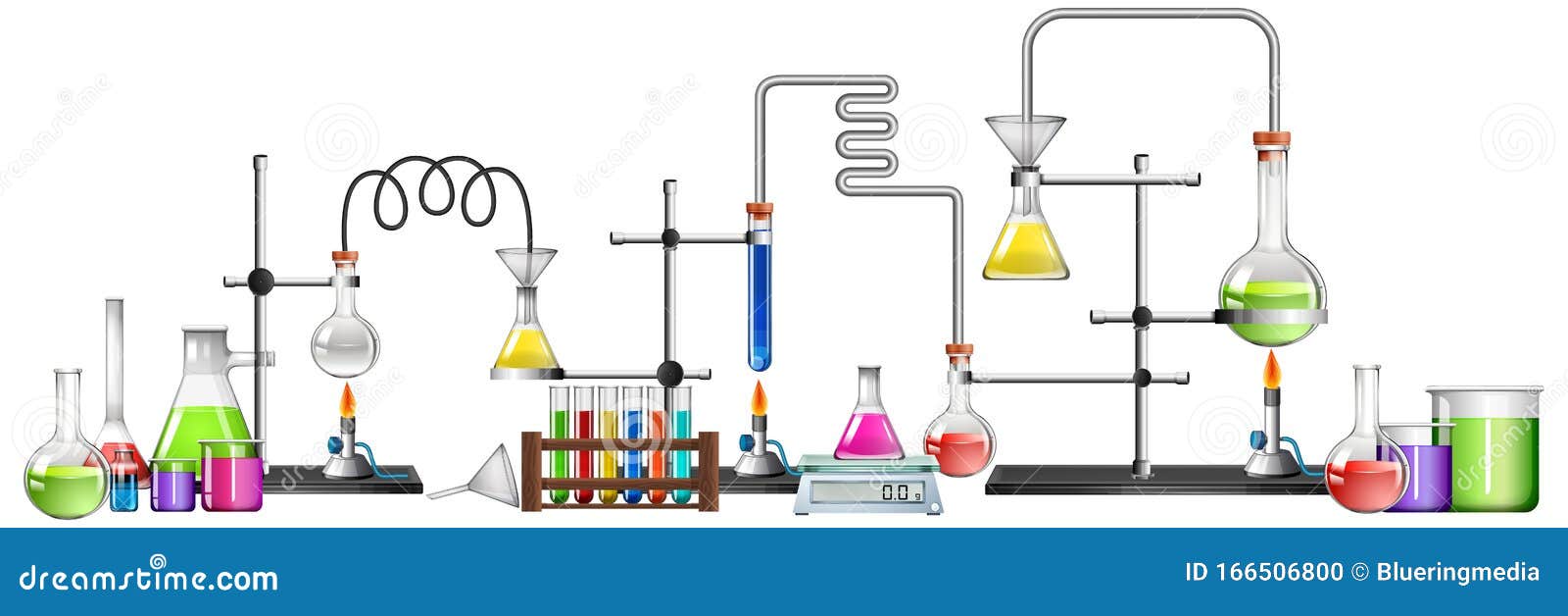 Science Equipments on White Background Stock Vector - Illustration of ...