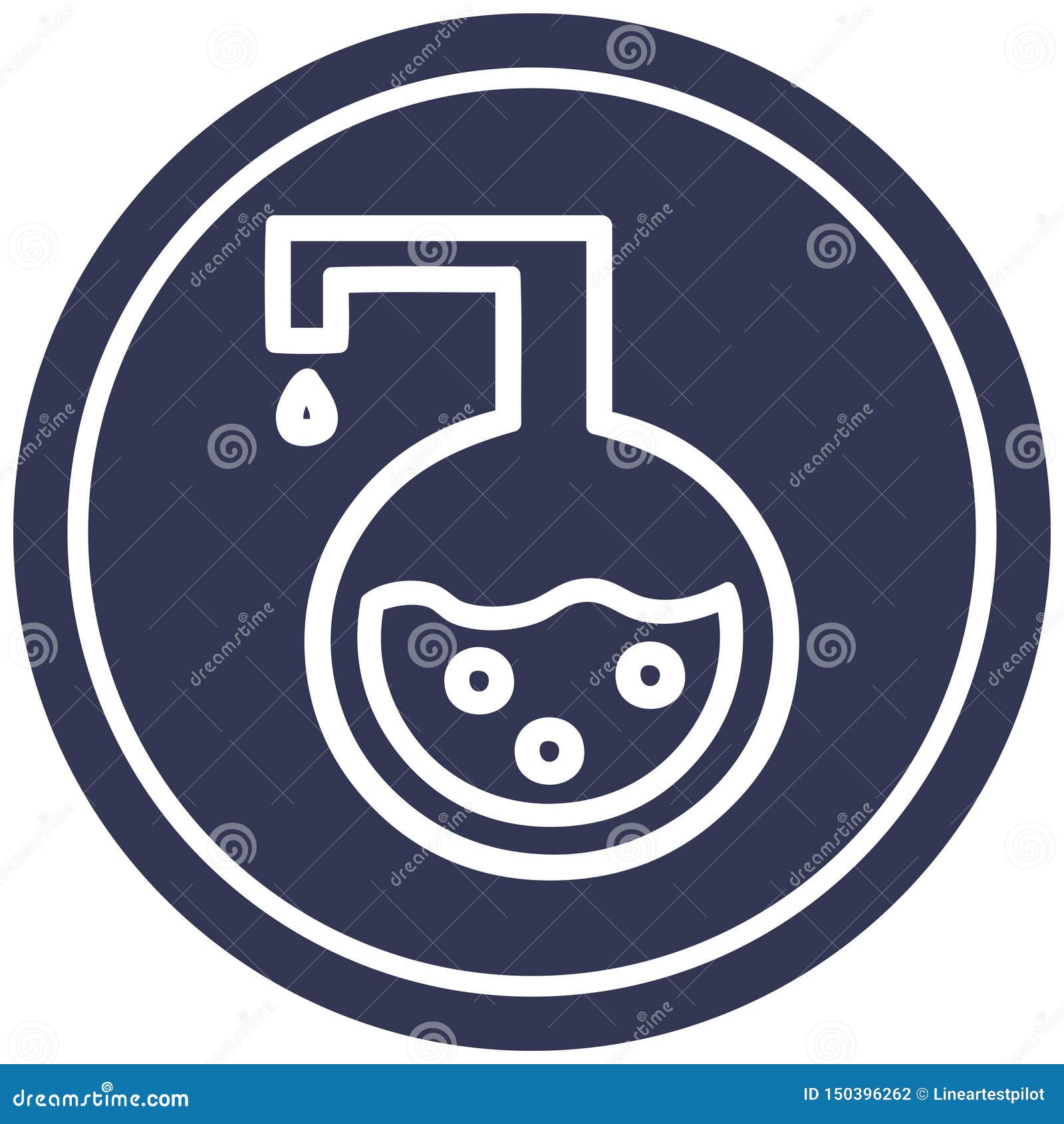 Science Experiment Circular Icon Symbol Stock Vector - Illustration of ...