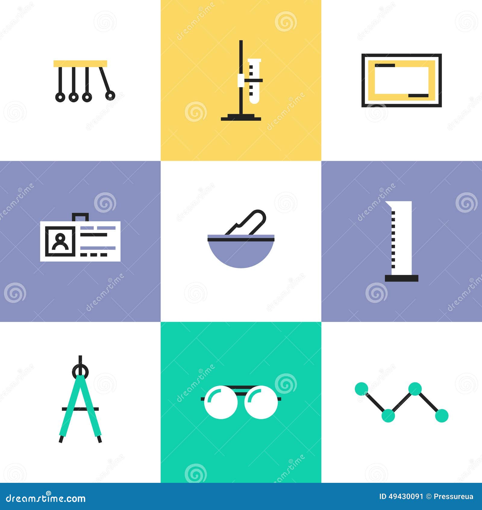 Science Experiment Pictogram Icons Set Stock Vector - Illustration of ...
