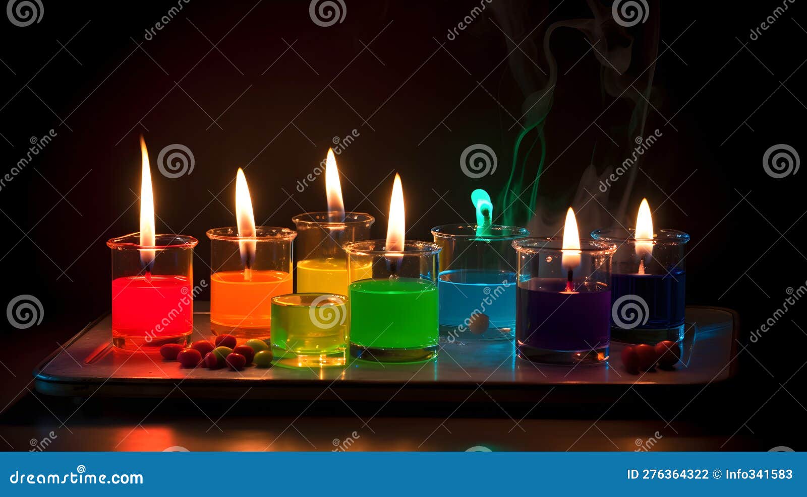 A Science Experiment Set Up with a Bunsen Burner and Beak Three Created ...