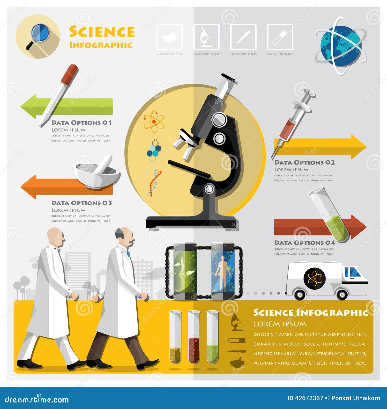 Science and Experimentation Infographic Stock Vector - Illustration of ...