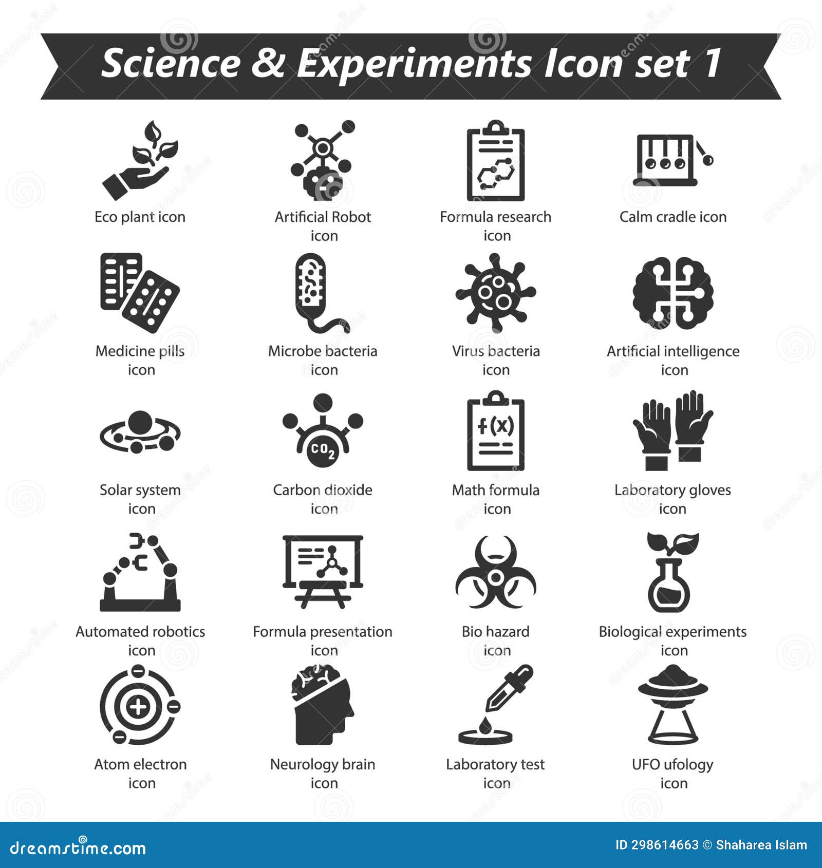 Science Experiments Icon Set 1 Stock Vector - Illustration of microbe ...