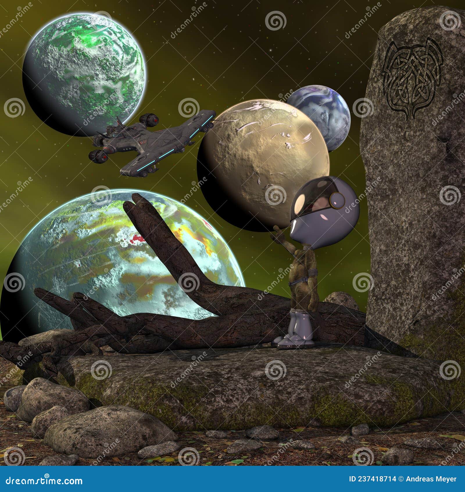 Science fiction background stock illustration. Illustration of render ...