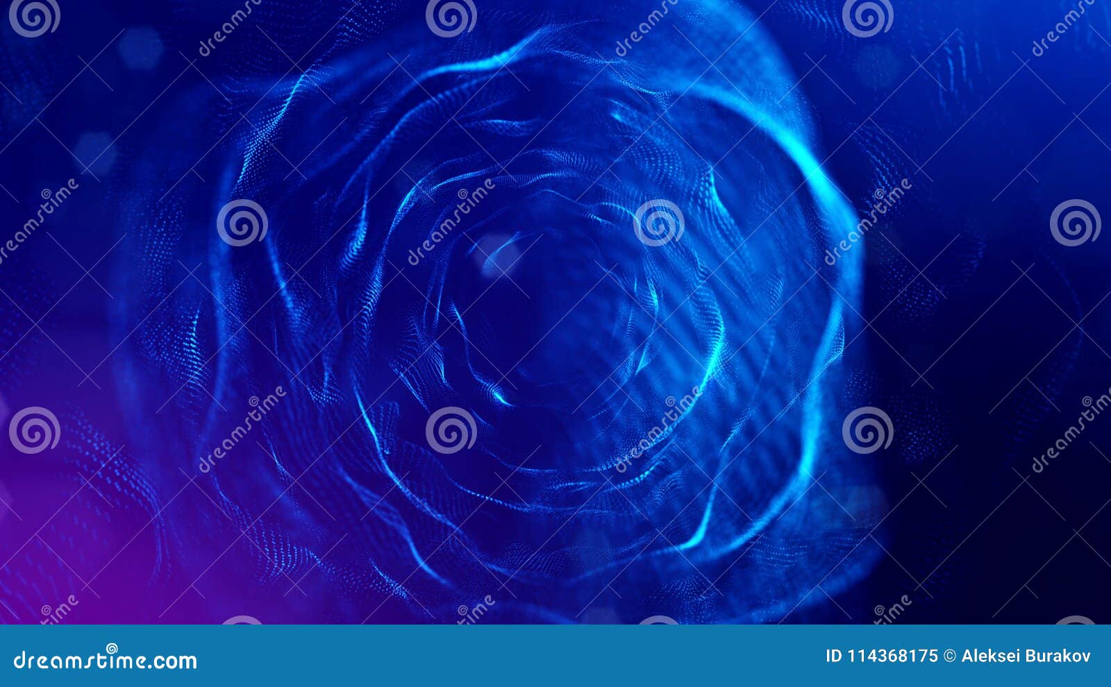 Science Fiction Background of Glowing Particles with Depth of Field and ... Science Fiction Background of Glowing Particles with Depth of Field and ...