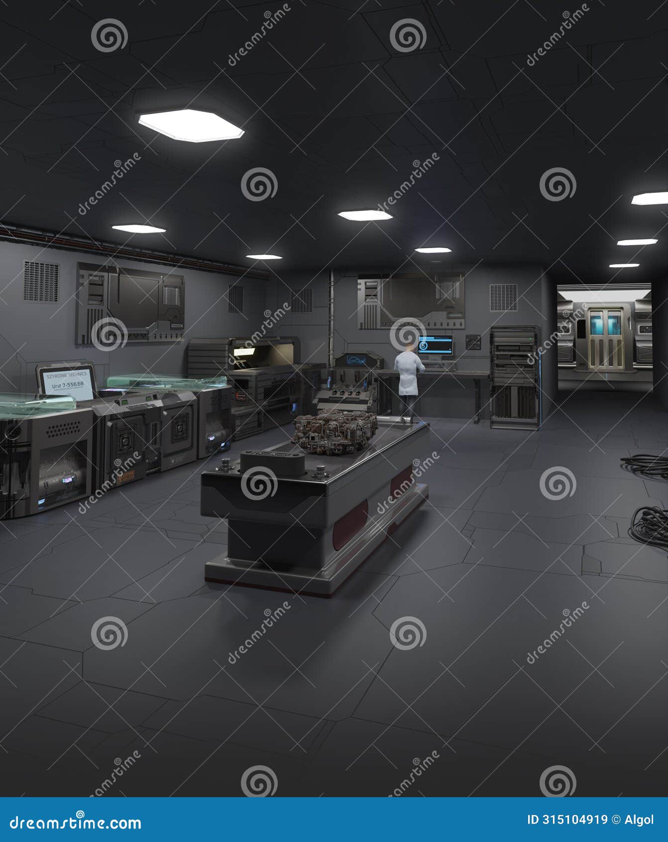 Science Fiction Biotechnology Research Laboratory Stock Illustration ...