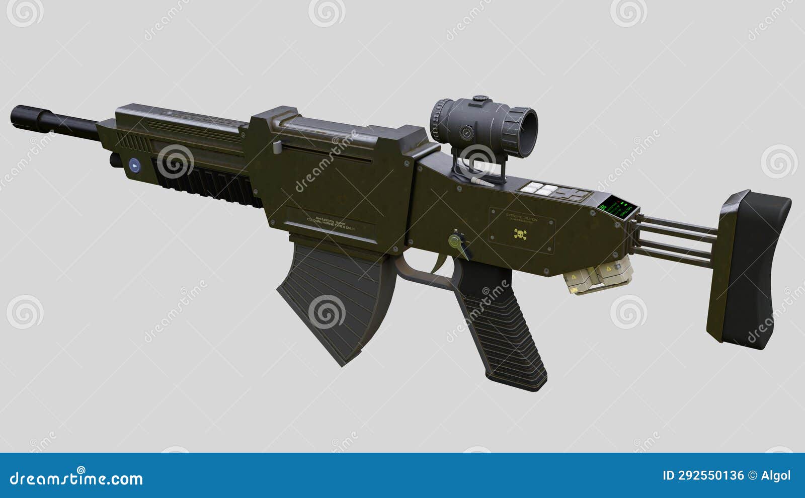 Science Fiction Carbine Rifle - Side View Stock Illustration ...