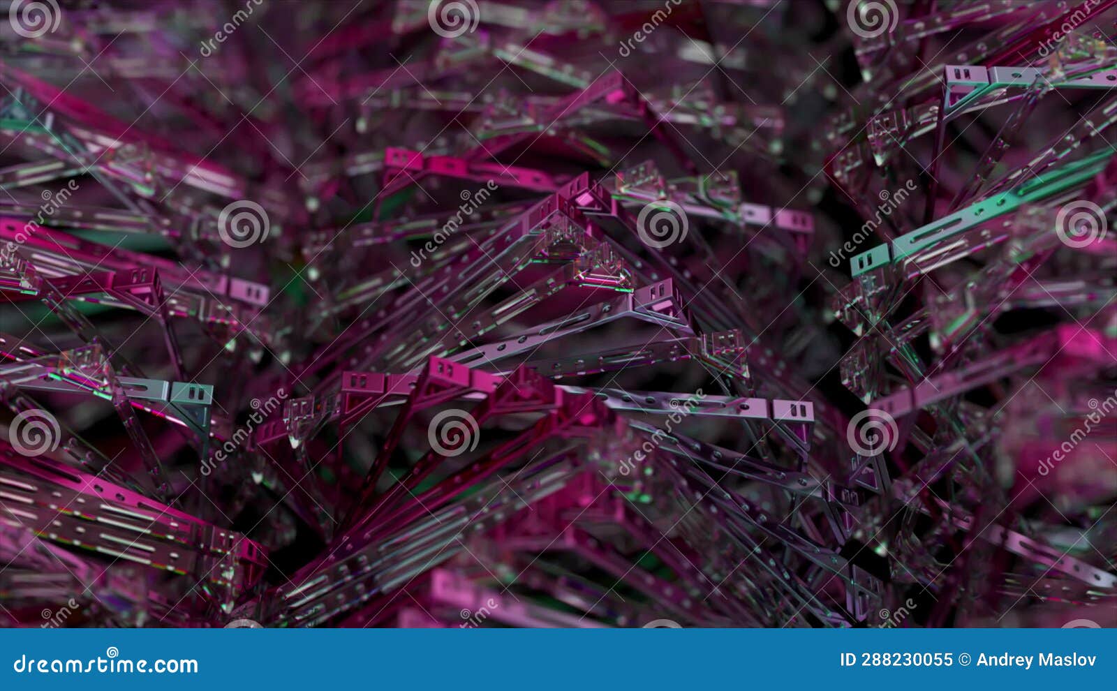 Science Fiction Concept. Many Flat Rectangular Objects Located One ...