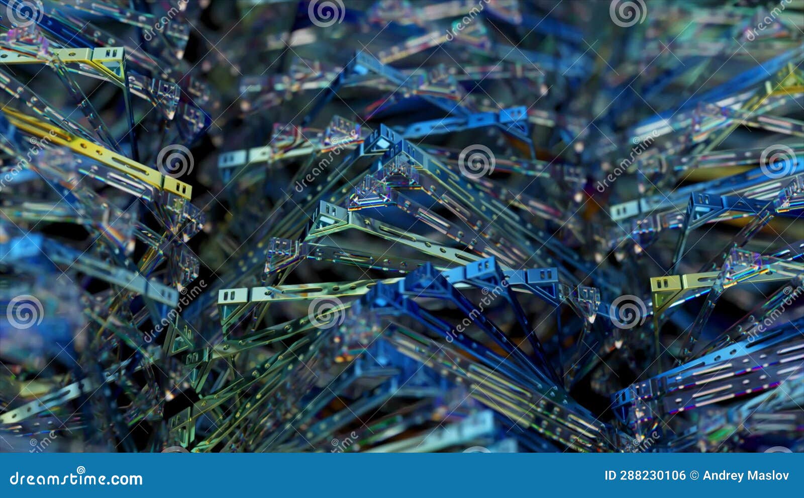 Science Fiction Concept. Many Flat Rectangular Objects Located One ...