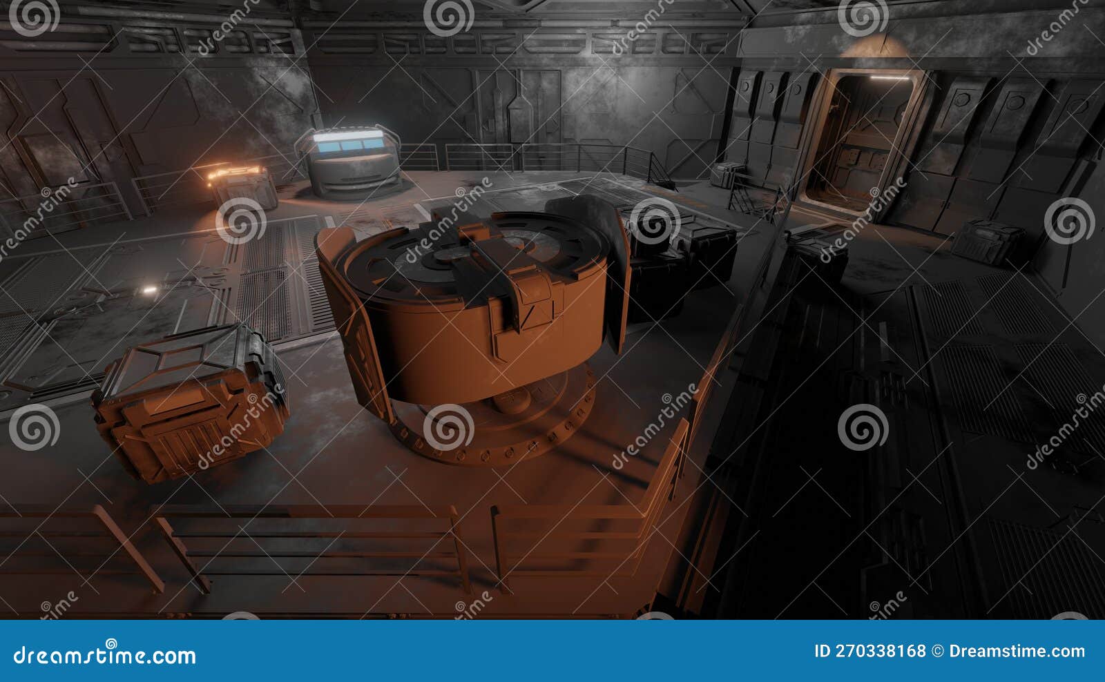 A Science Fiction Controller Machine in Hallway Render Stock ...