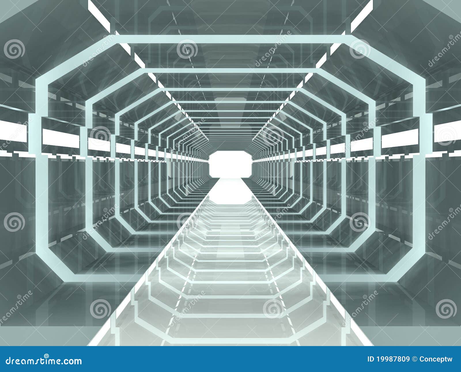 Science Fiction Corridor stock illustration. Illustration of lines ...